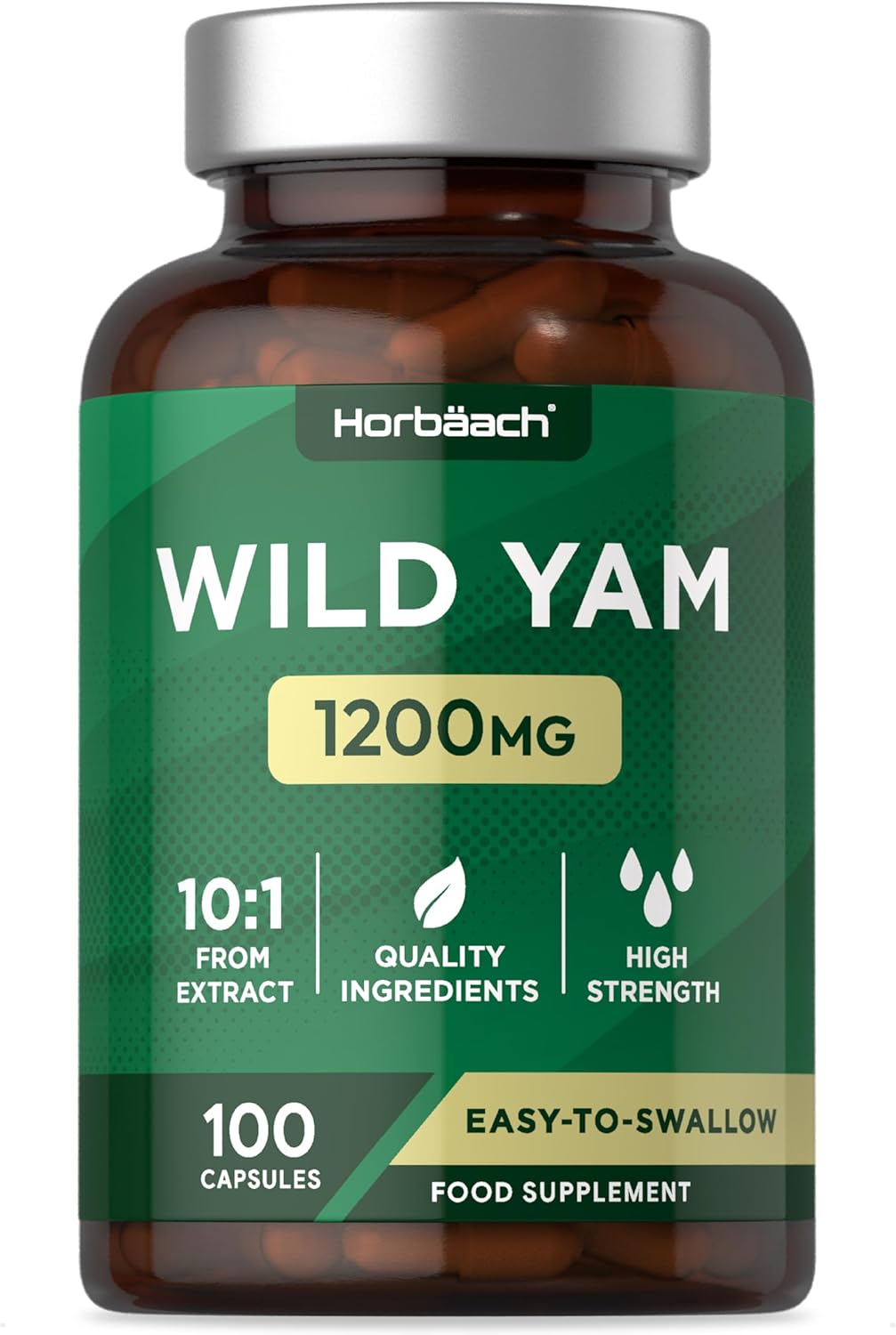 Wild Yam Capsules 1200mg | Wild Yam Root Extract Supplement | 100 ...