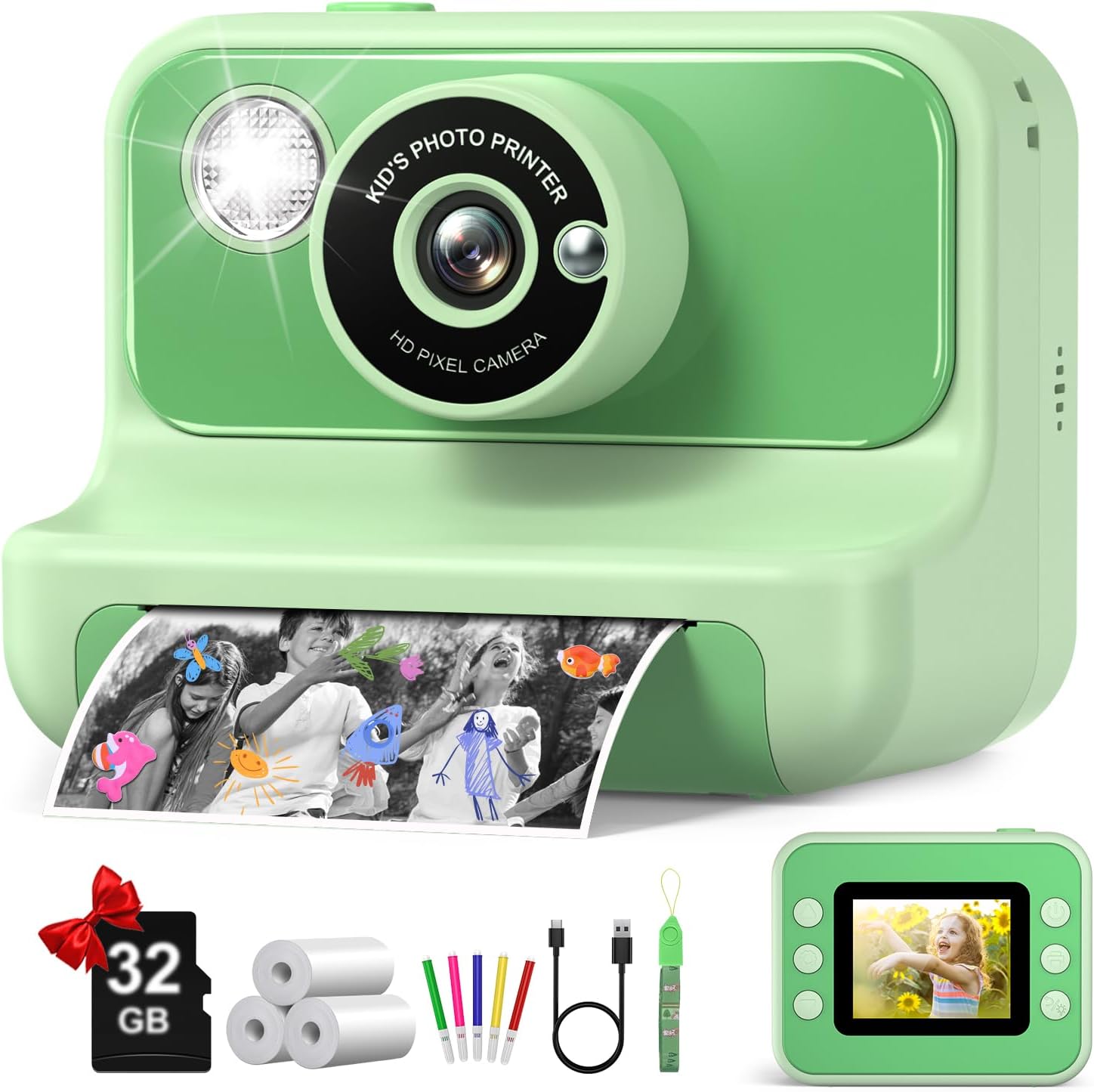 Amazon.com: Upgrade Kids Camera Instant Print for Boys and Girls, 1080P ...