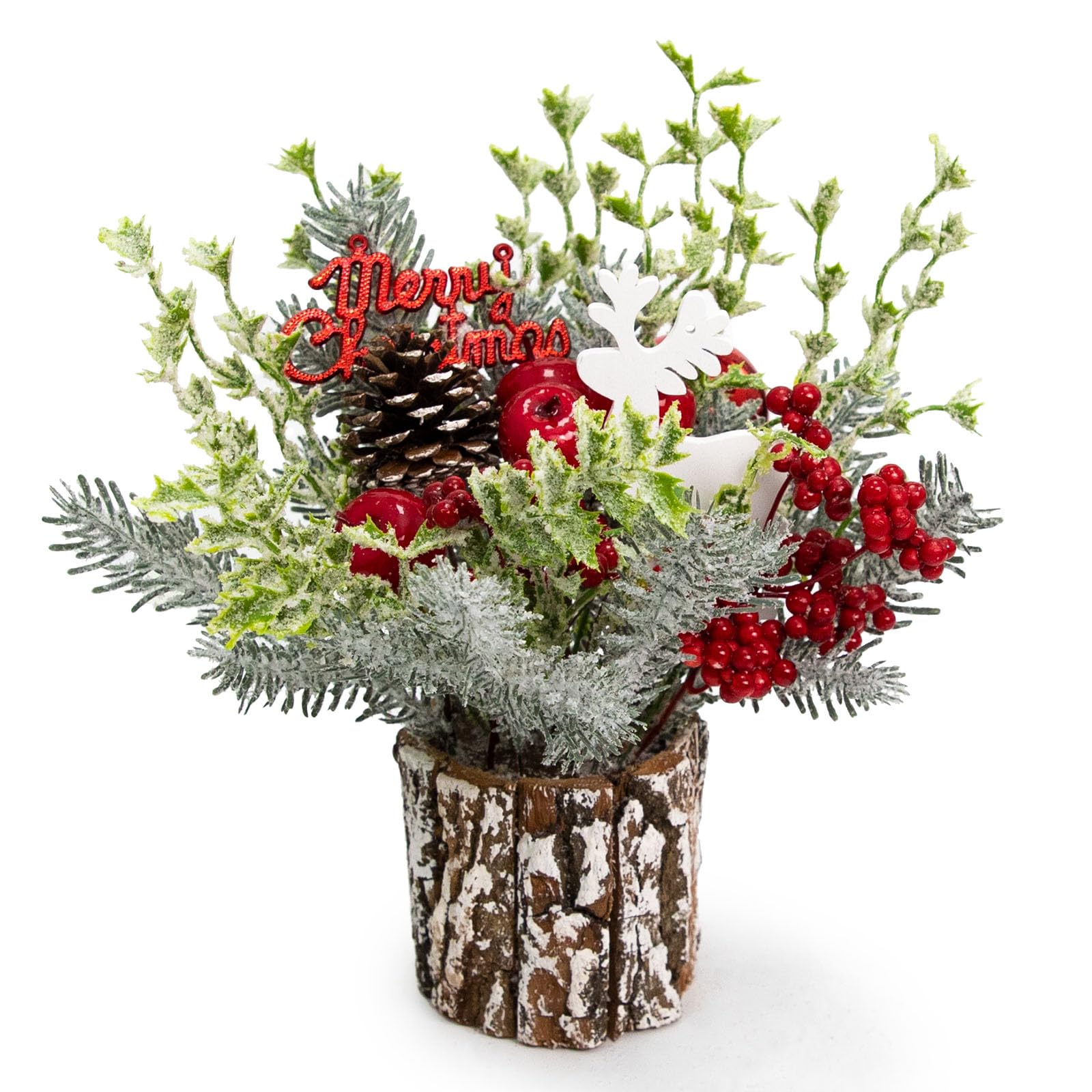Amazon.com: Andenley Christmas Centerpieces for Tables Wooden Barrel ...