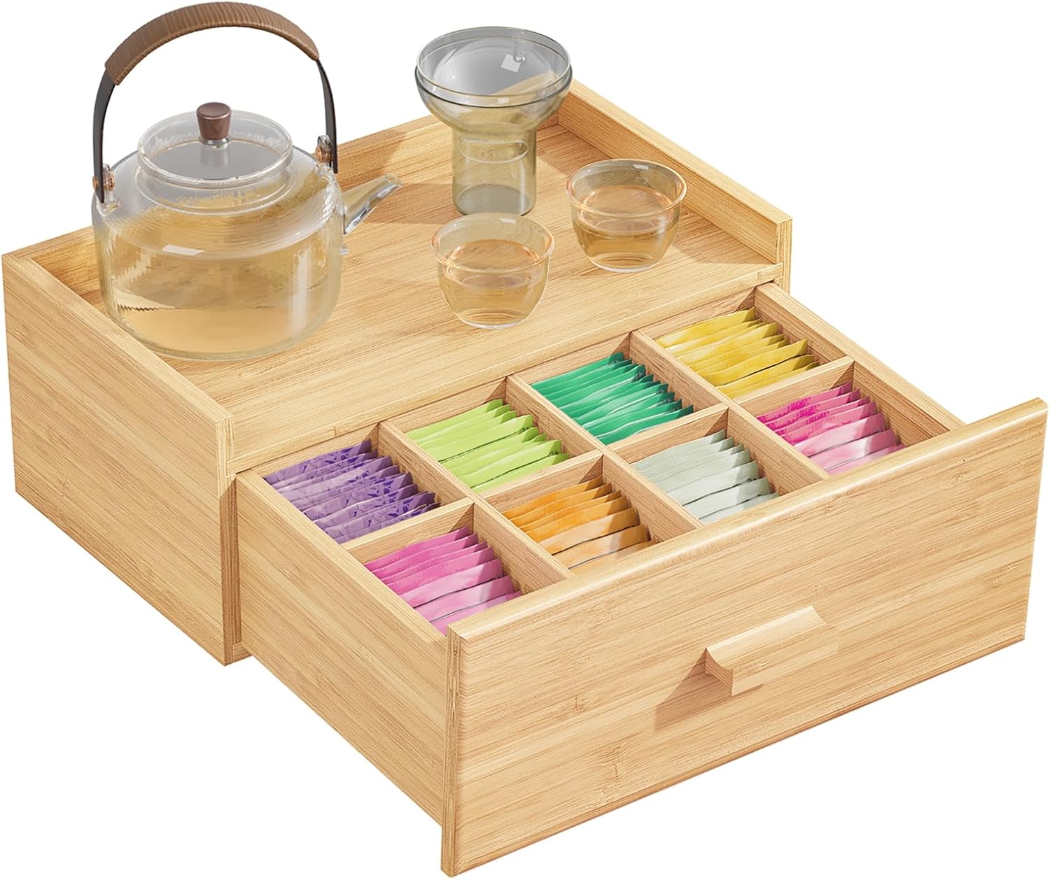 Amazon.com: HOOBRO Tea Bag Organizer, Bamboo Tea Organizer and Storage ...