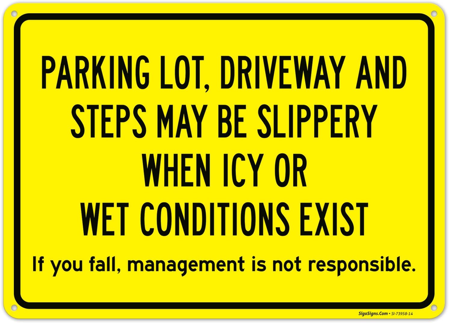 Amazon.com : Parking Lot Driveway And Steps May Be Slippery When Icy ...