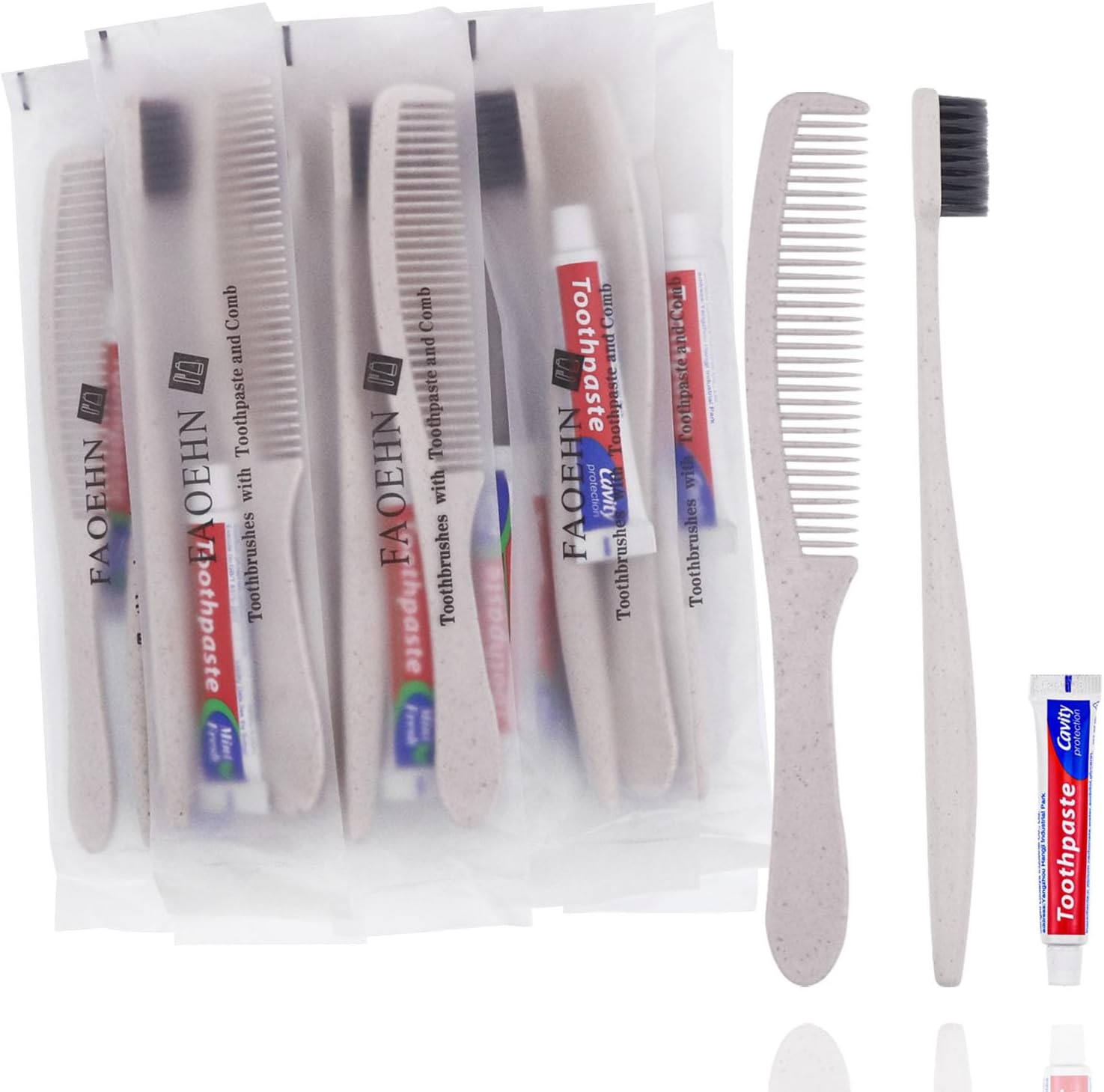 Amazon.com : FAOEHN 30 Pack Apricot Disposable Toothbrushes with ...