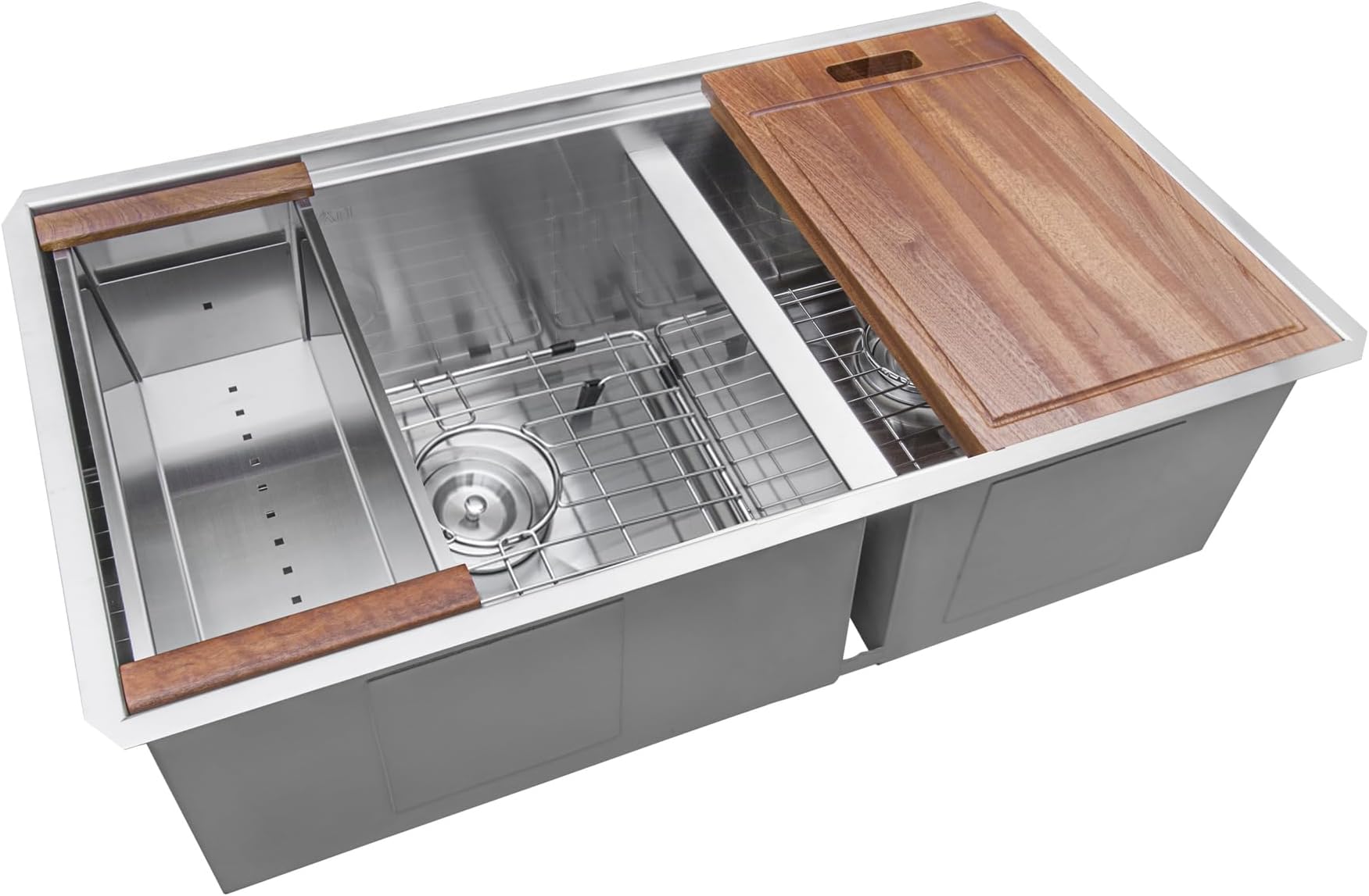 Ruvati 35" Triple Bowl Undermount 16 Gauge Stainless Steel Kitchen Sink ...