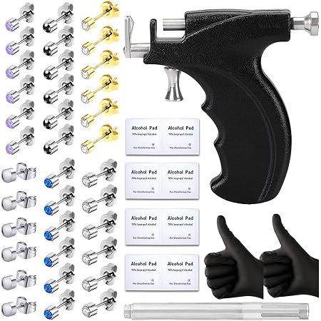 Amazon.com: Ear Piercing Gun Professional Ear Piercing Kit Reusable ...