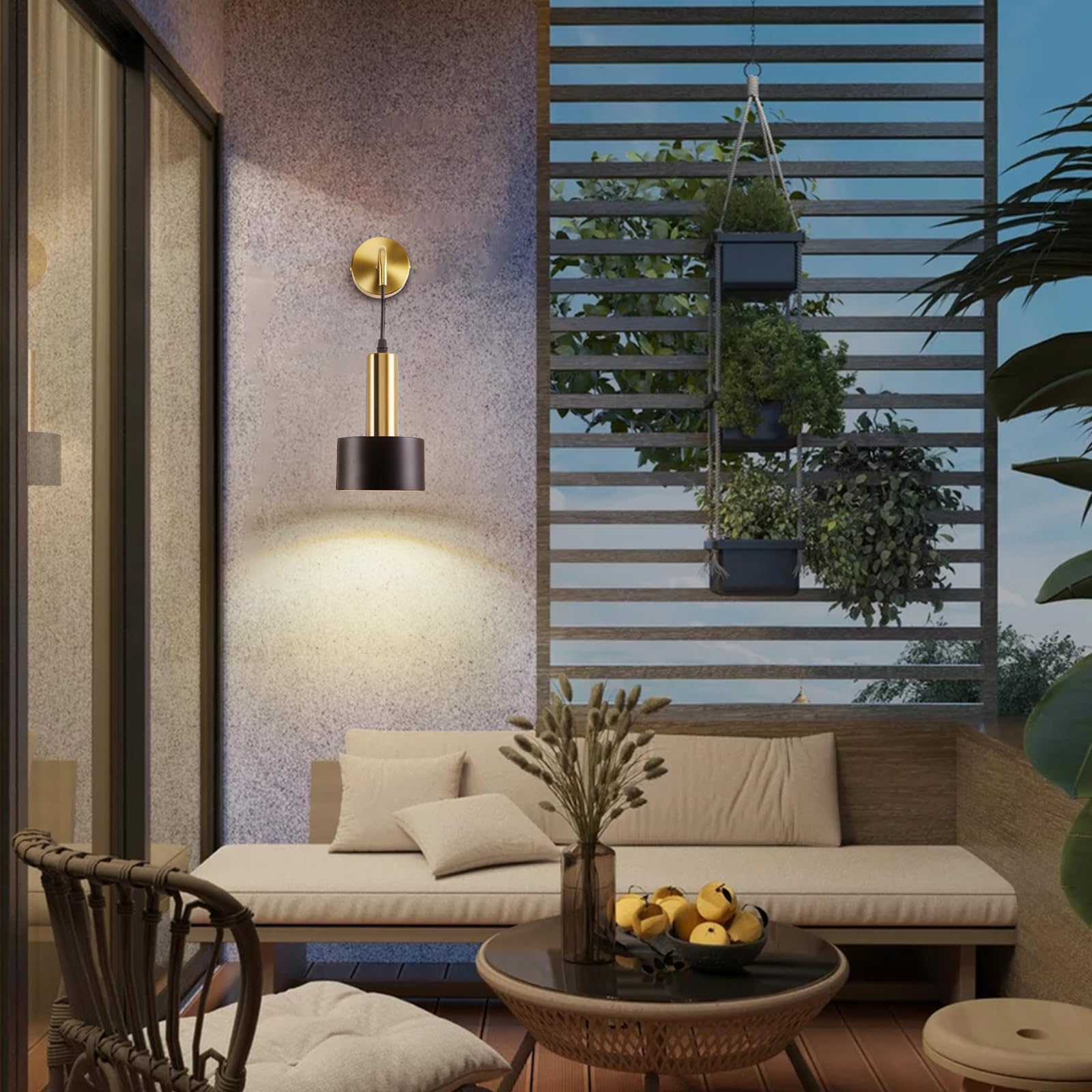 XIEYOR Wall Sconces Set of Two, 3 Color Sconce Wall Lighting Indoor ...