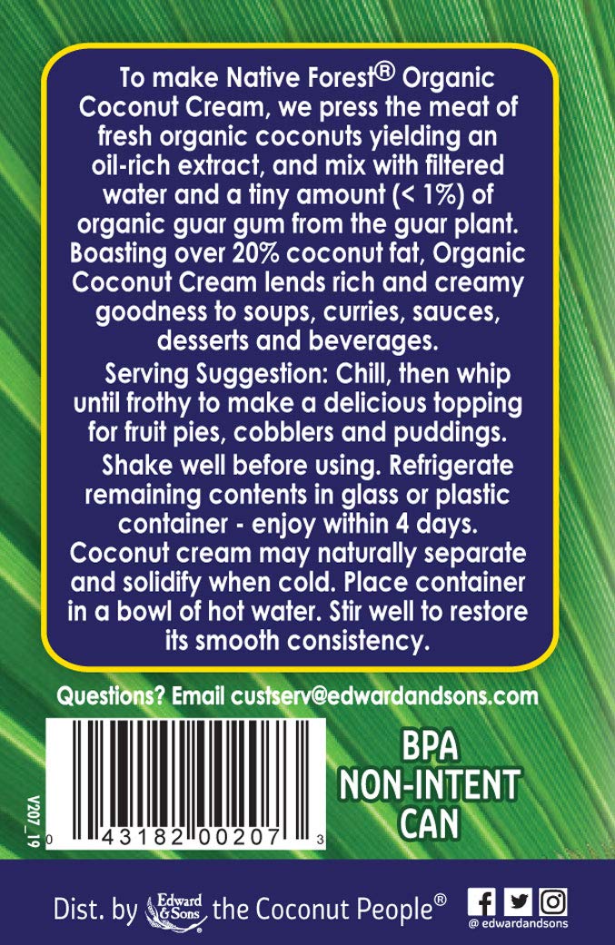 Native Forest Organic Premium Coconut Cream Unsweetened, 5.4 Fl Oz ...