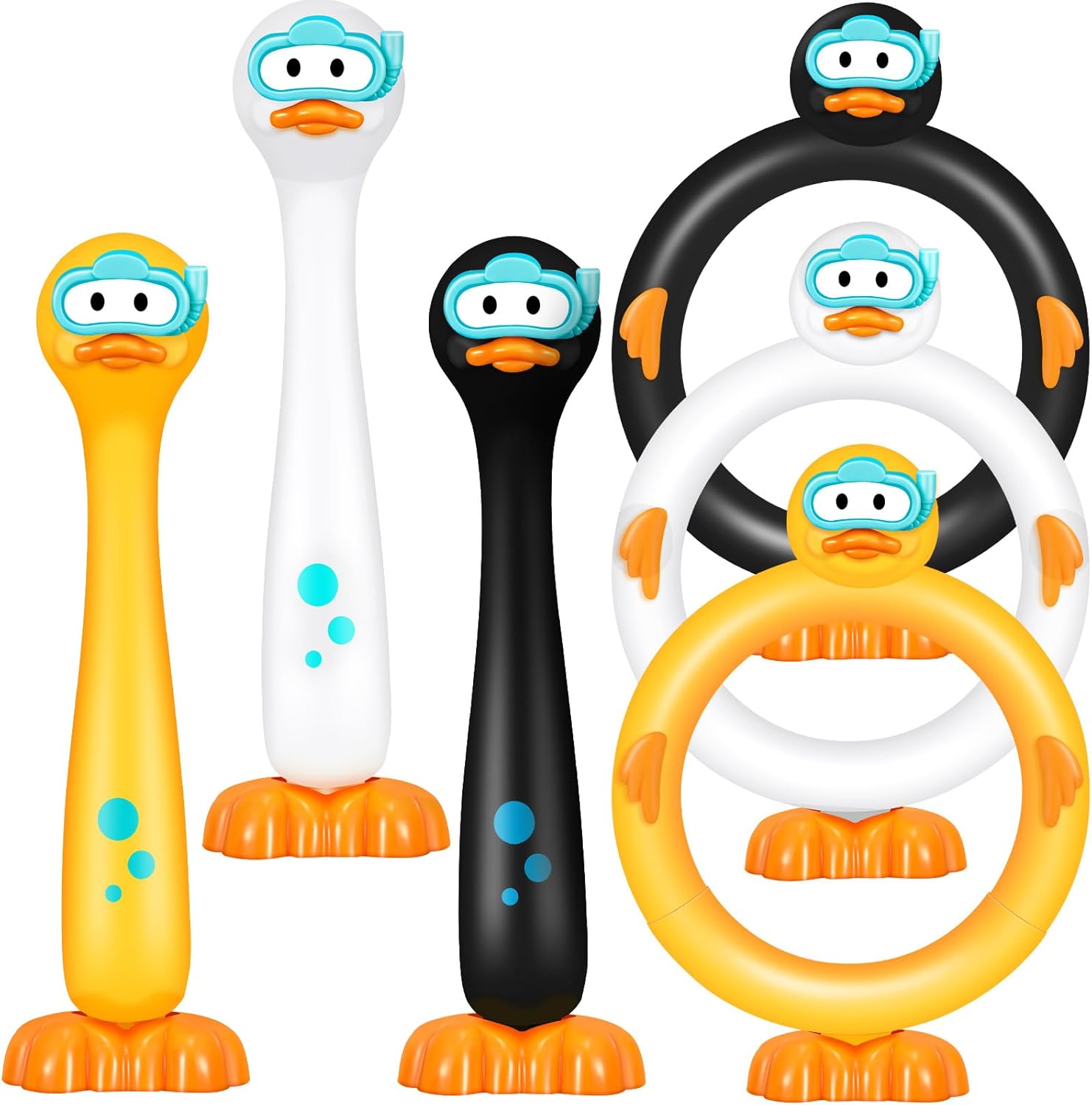 Amazon.com: JellyArch 6 Pcs Duck Swimming Diving Pool, Diving Pool ...