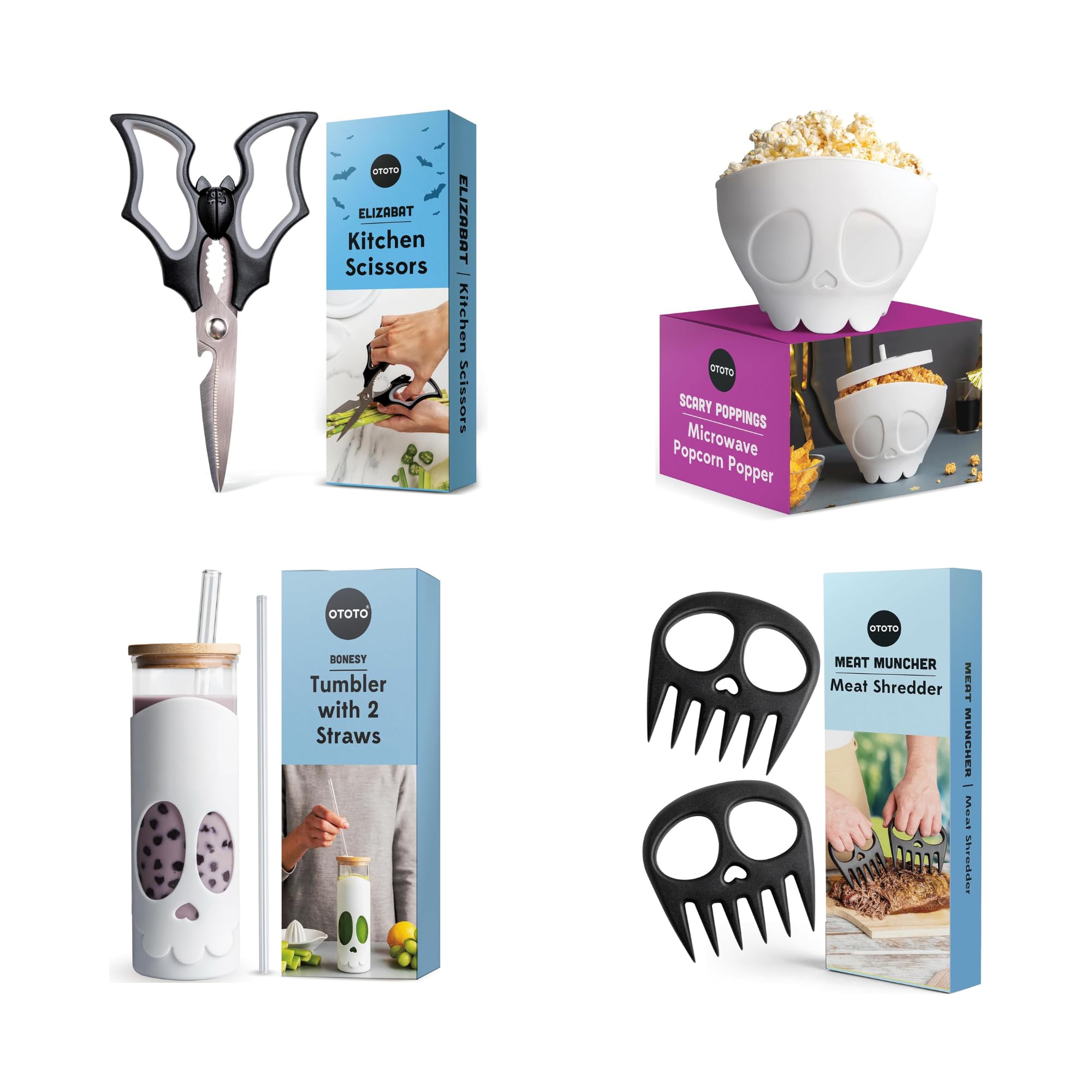 Amazon.com: OTOTO Spooky Bundle of 4 Elizabat Kitchen Scissors + Scary ...