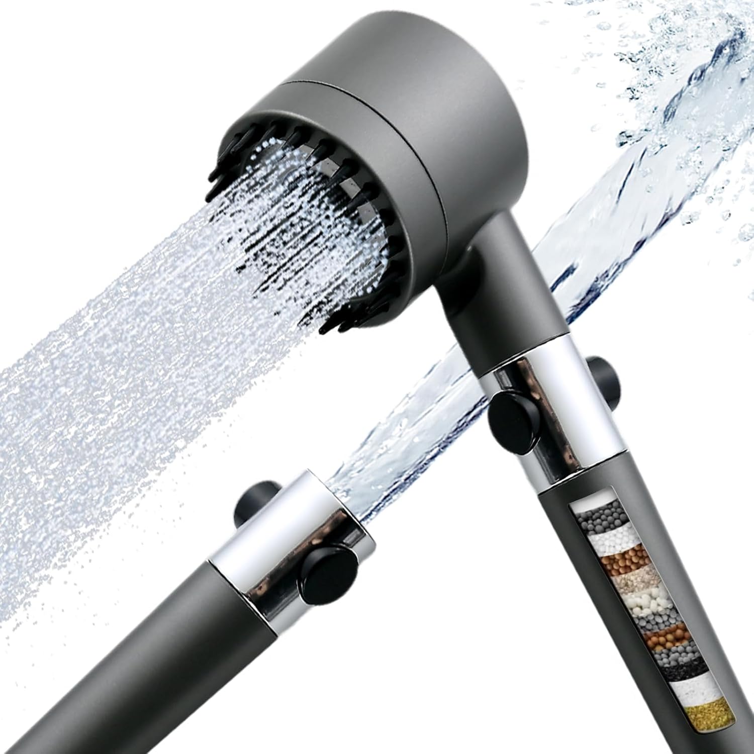 Massage Pressurized Filter Showerhead, Handheld High-Pressure Water ...