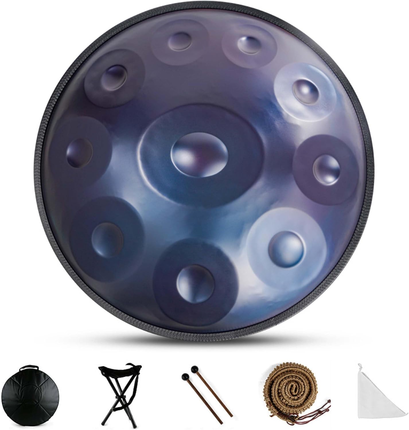 Amazon.com: Handpan Drum Sets 22 Inch D-Minor 10 Note 440Hz Steel Hand ...