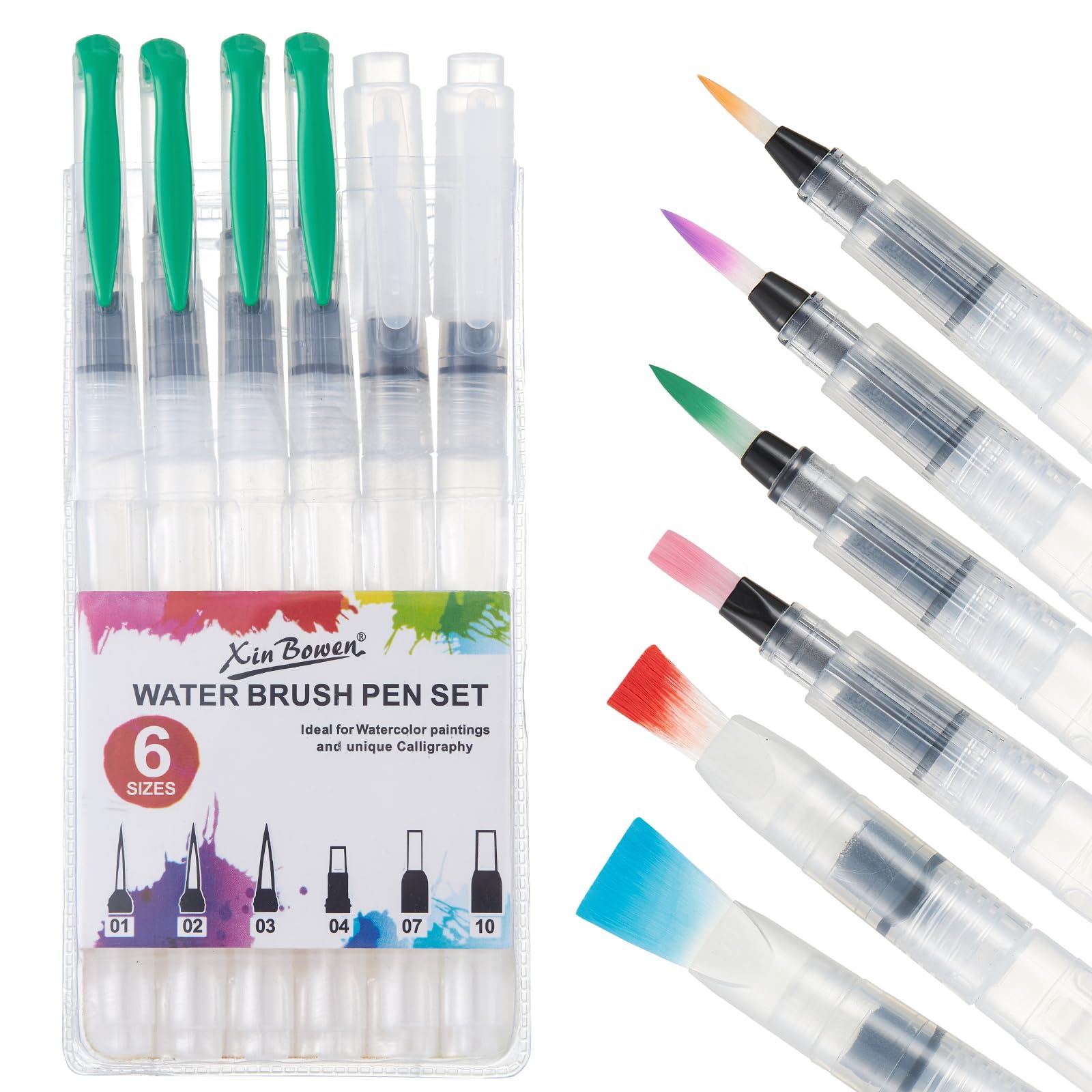 Amazon.com: Watercolor Brush Pens，6 pcs Water Color Pens Set，Water ...