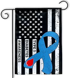 Amazon.com : MAIANEY (12"x18") Diabetes Awareness Flag Type 1 Diabetes ...
