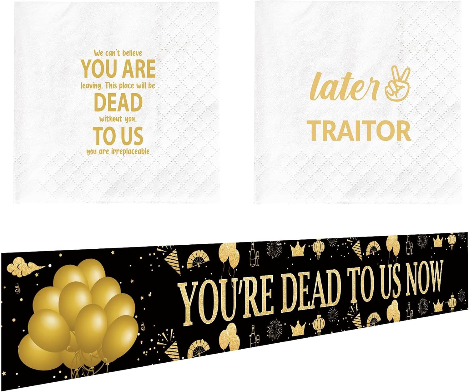 Amazon.com: Later Traitor Cocktail Napkins & You're Dead to Us Napkins ...