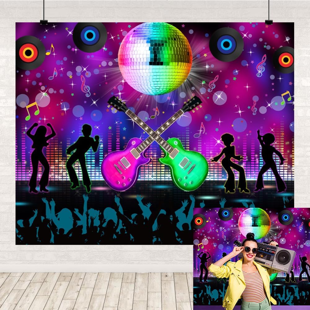 Amazon.com : Disco Backdrop 70s 80s 90s Concert Dance Disco Ball Retro ...
