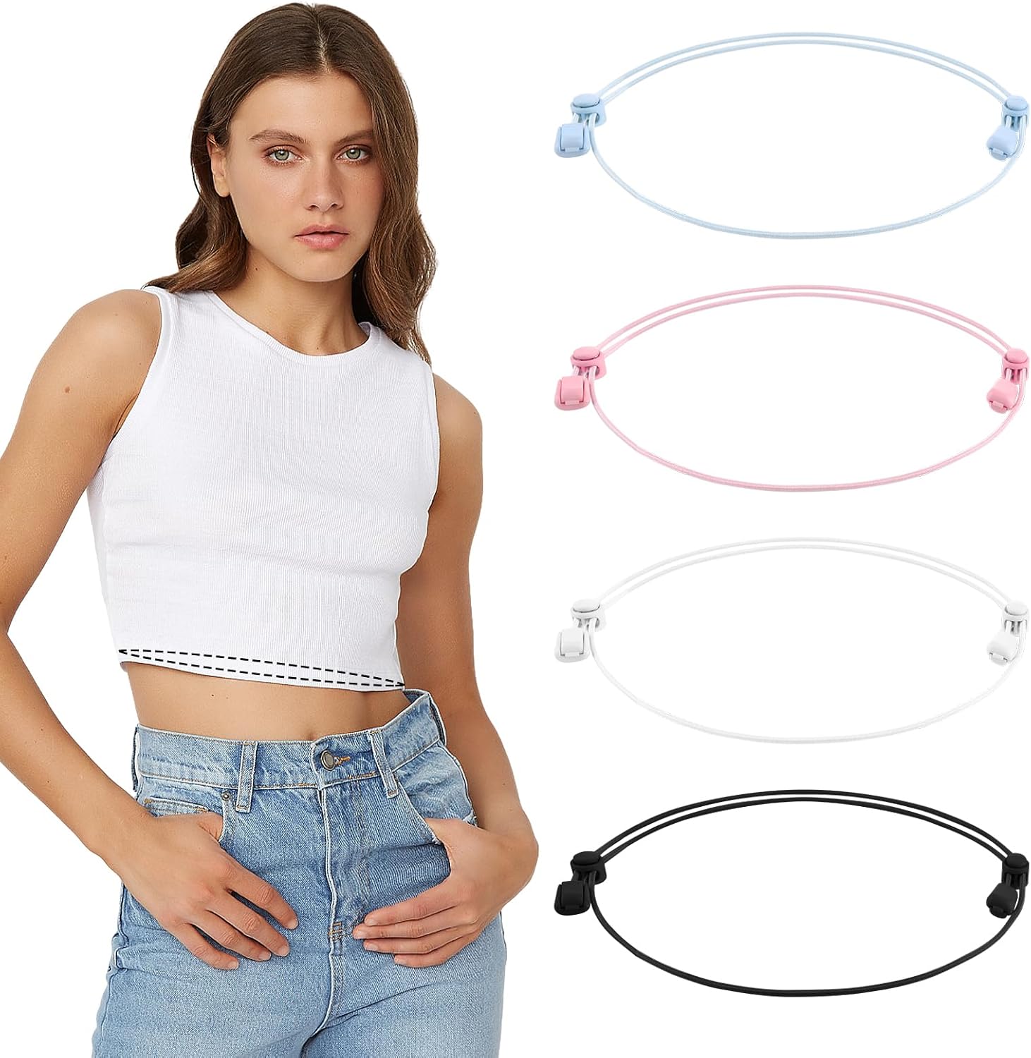 Amazon.com: Abeillo 4pcs Crop Tucking Band, Adjustable Clothes Crop ...