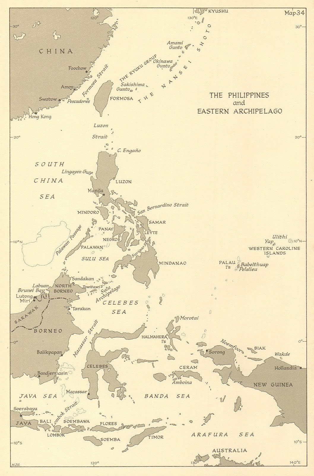 Philippines And Eastern Archipelago In 1944 Pacific Theatre World War ...