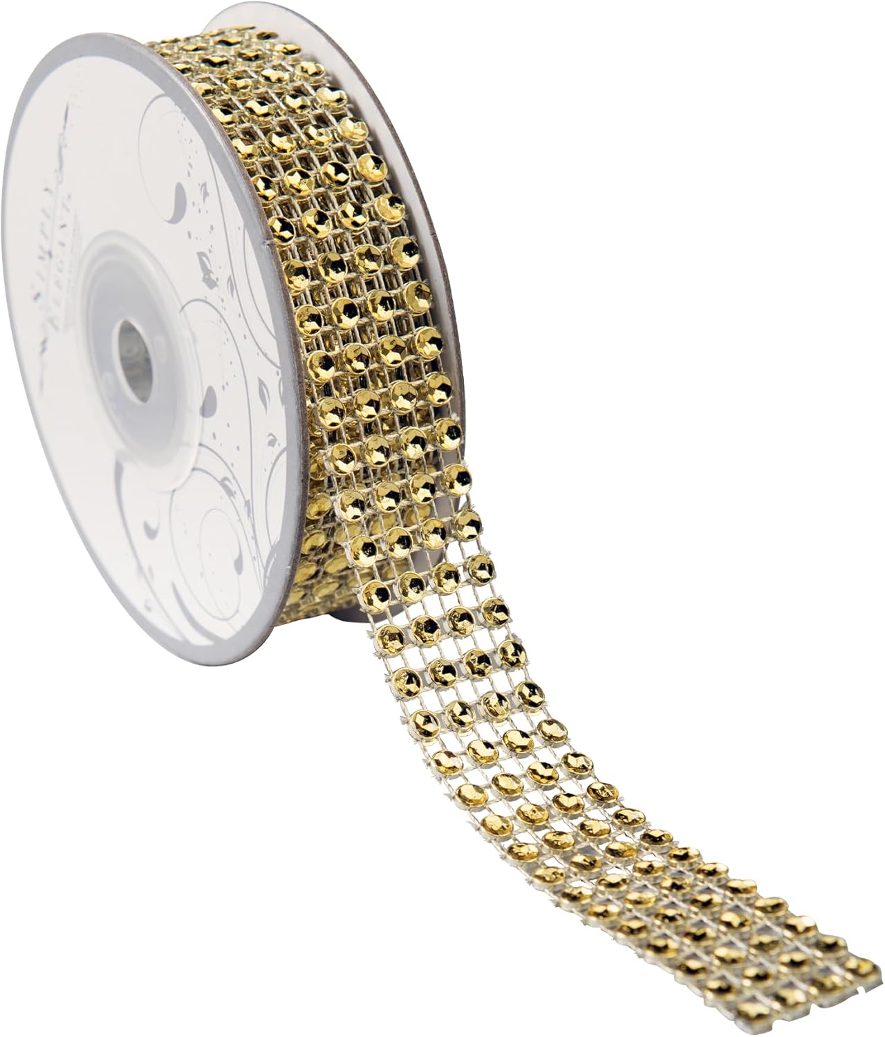 Amazon.com: Simply Elegant 4-Row Gold Trimming Mesh Rolls – Rhinestone ...