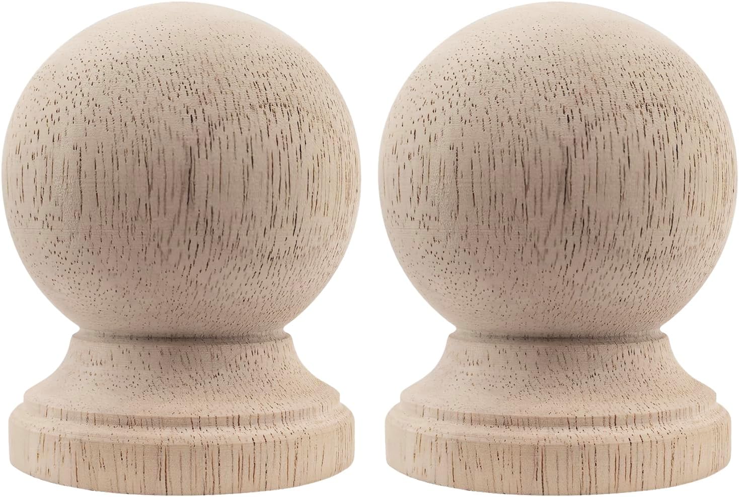 Amazon.com: Unfinished Solid Wood Finials - Pack of 2, Newel Post Caps ...