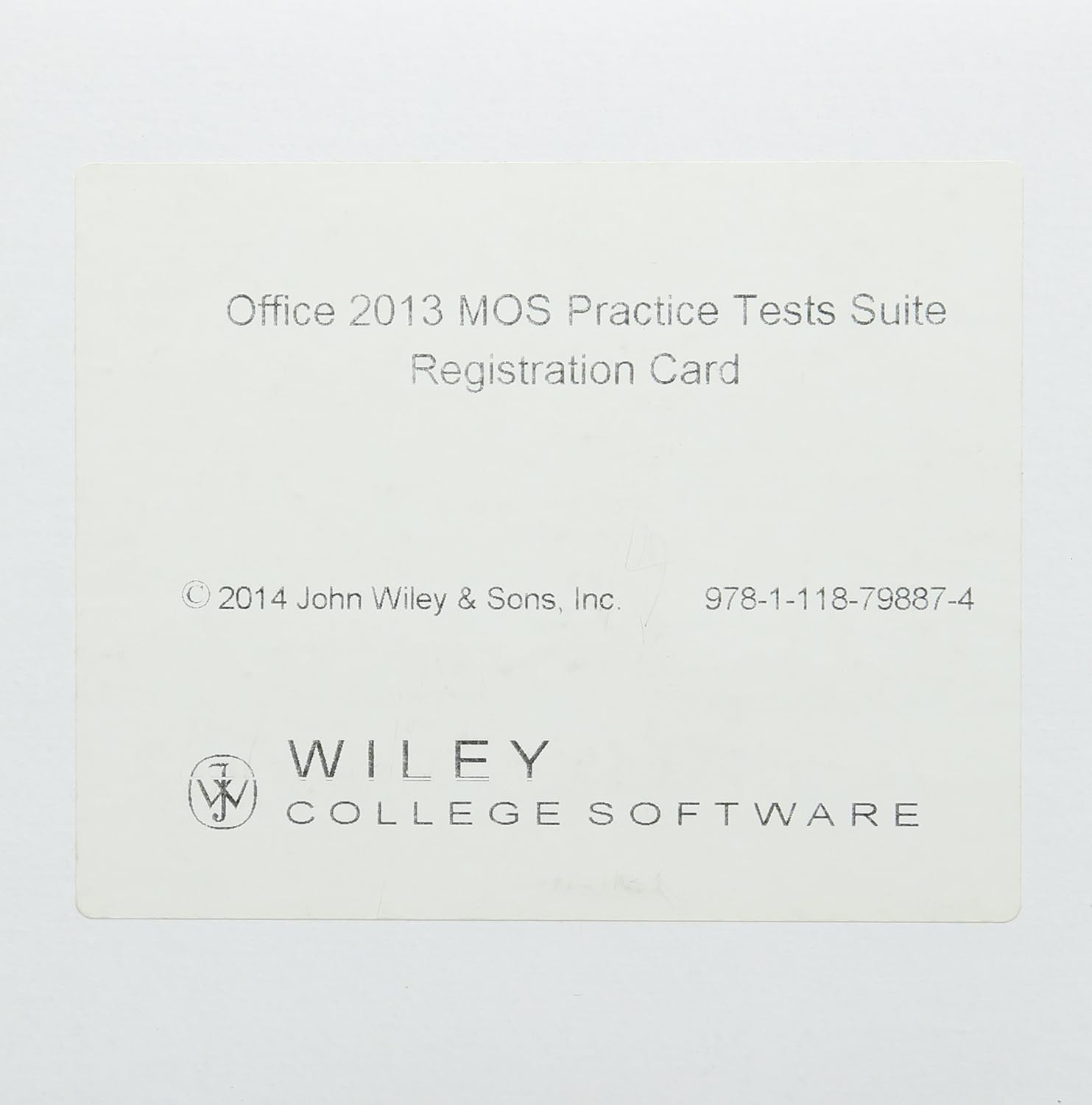 Microsoft Office 2013 MOS Practice Tests Suite Registration Card ...