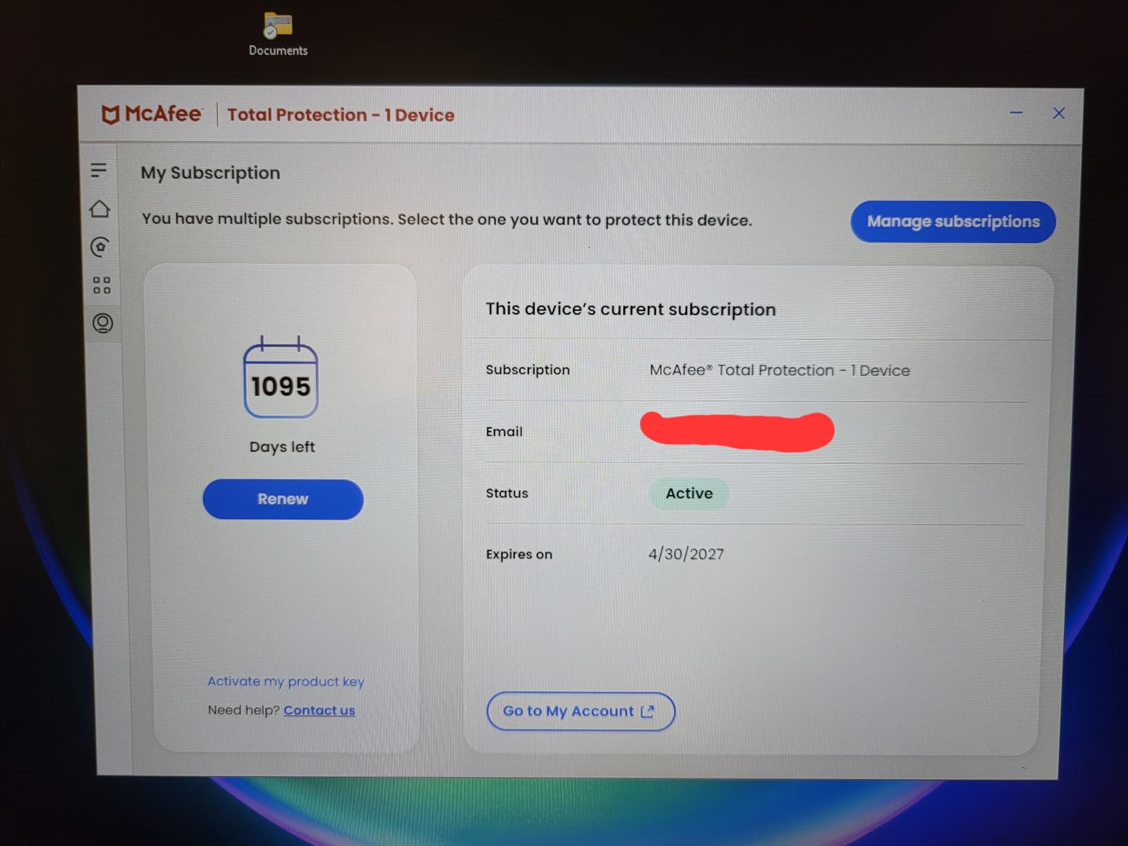 McAfee Total Protection license- 1 PC, 3 Years (Activation Key Card ...