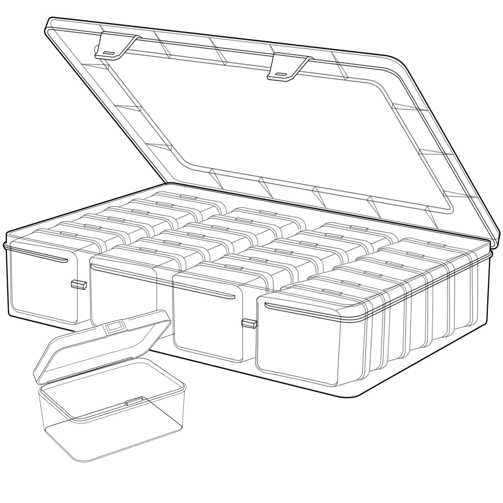 Amazon.com: 50Pcs Small Bead Organizer Box, Clear Rectangles Bead ...