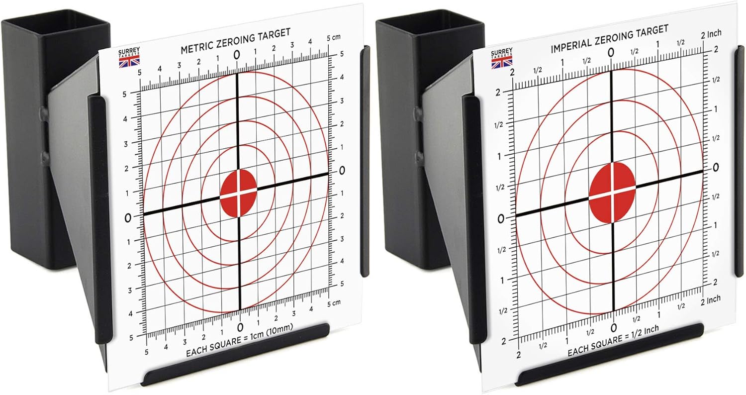 ZEROING TARGETS METRIC IMPERIAL AIR RIFLE PISTOL SCOPE SIGHTS AIRSOFT ...