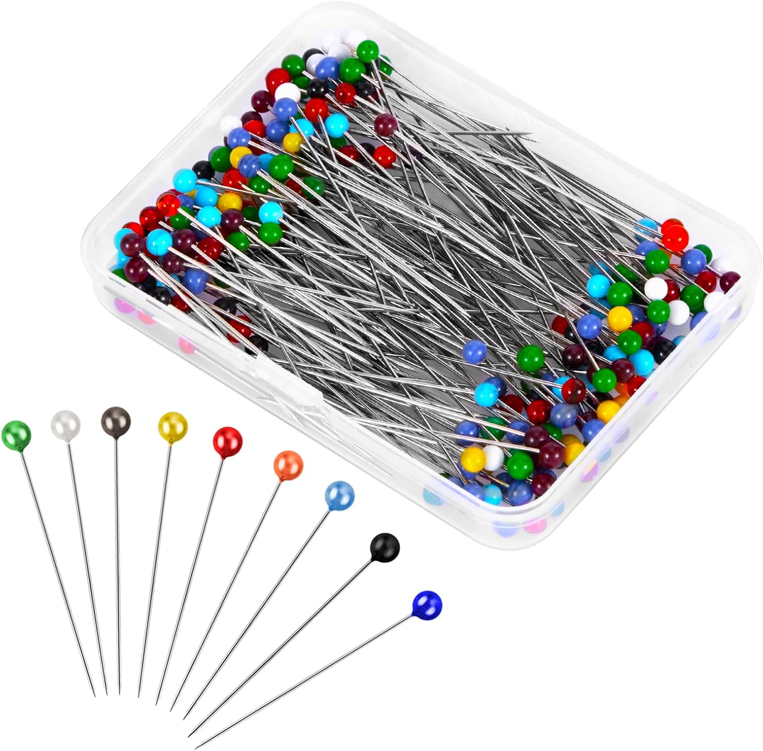 Amazon.com: 250Pcs Sewing Pins, 1.5 Inch Straight Pins with Colored ...