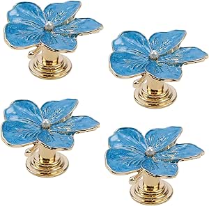 Geesatis Cabinet Knobs, Flower Metal Knobs for Drawer, Dresser, Kitchen ...