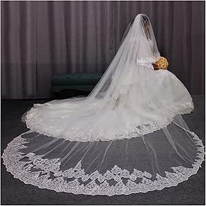 Amazon.com: Wedding Veil 3 Meters Long Wedding Veils,2 Layers Bling ...