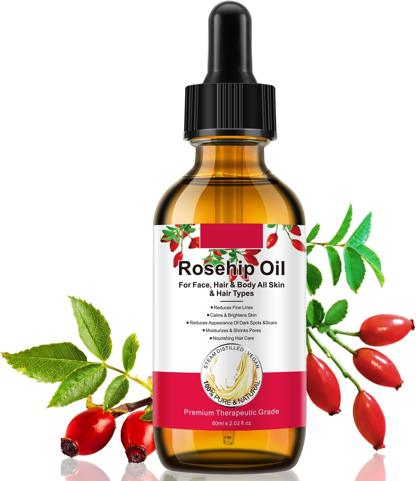 Amazon.com: UEPETU Rosehip Oil for Face and Skin, 2Fl oz Organic ...