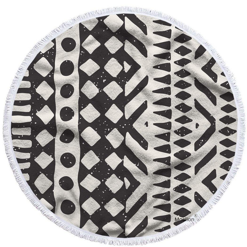 Aztec Pattern Black And White Circle