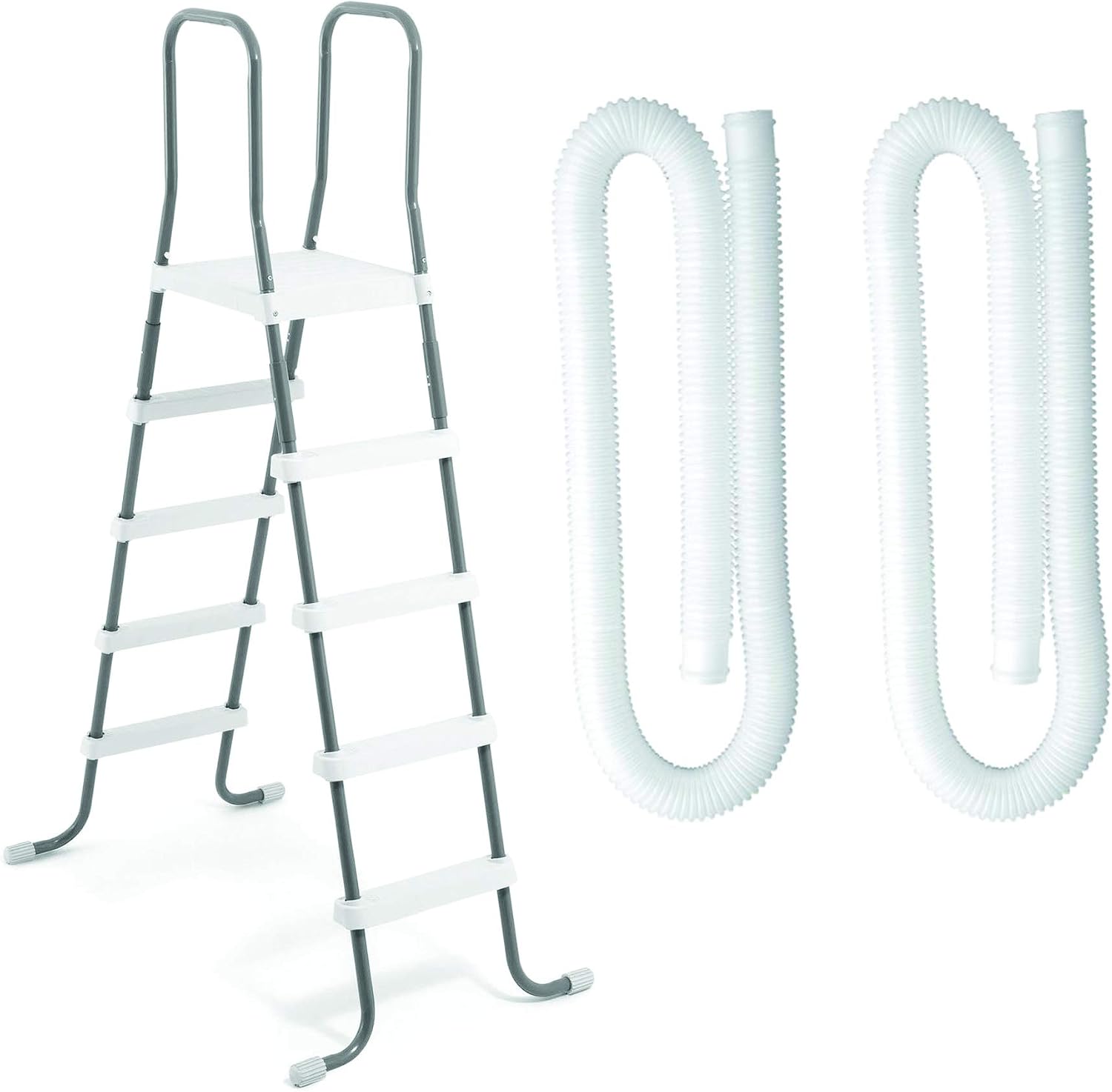 Amazon.com : Intex Above Ground Swimming Pool Ladder & 2 Intex 1.25 In ...