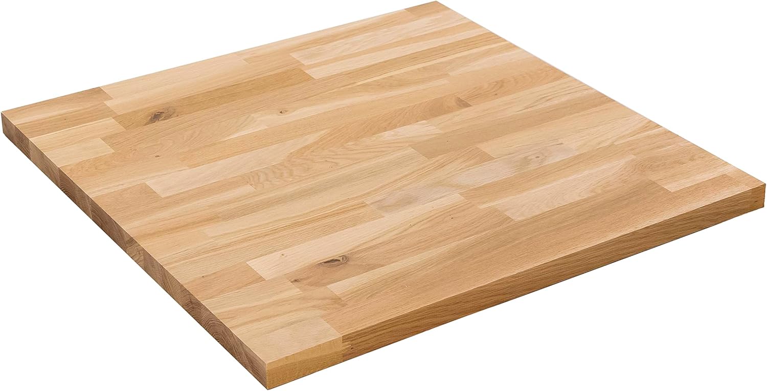 domli Solid Wood Oak Table Top | 600m x 600mm x 27mm | Top Grade ...