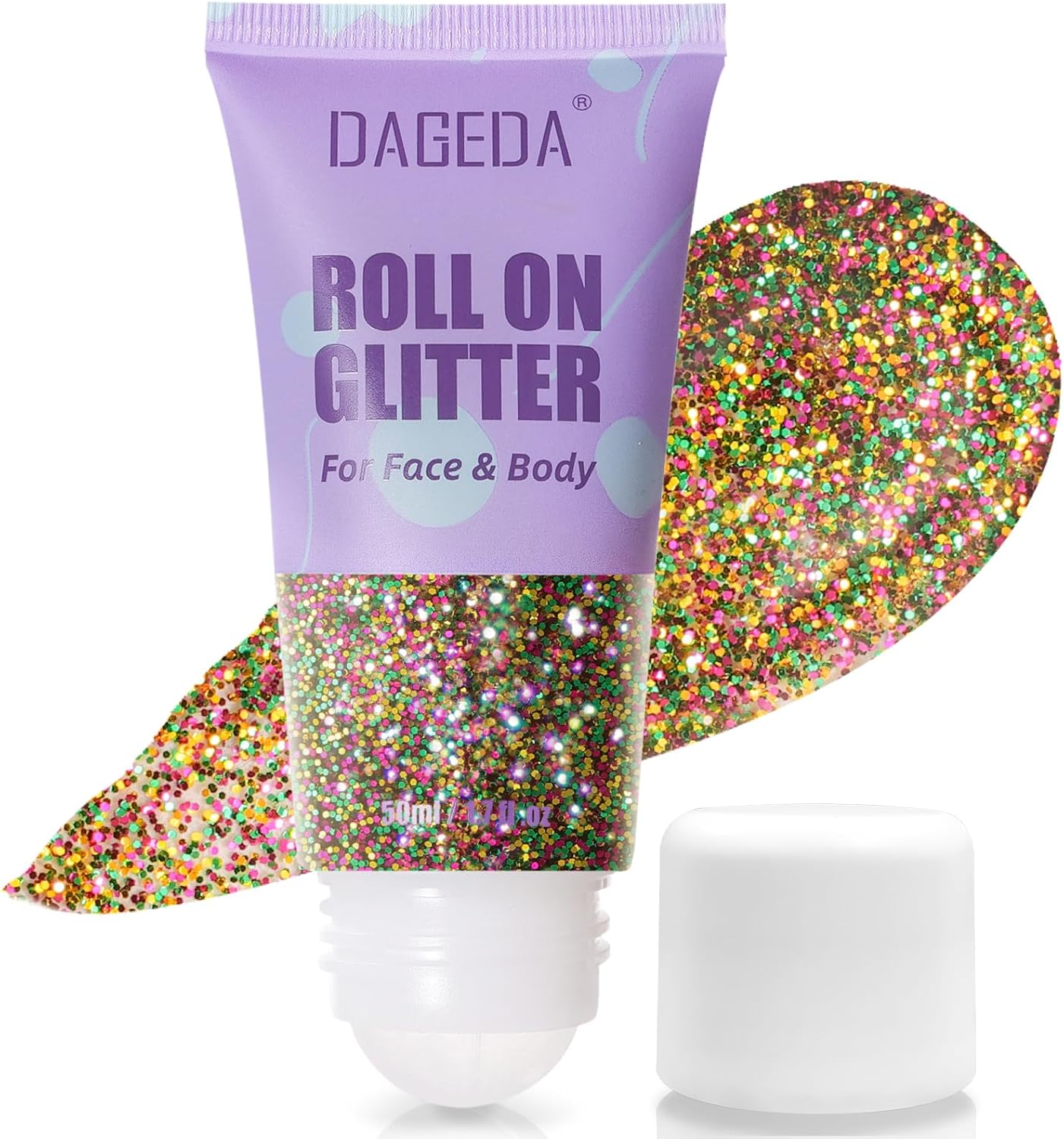 Amazon.com : DAGEDA Mardi Gras Roll-on Body Glitter,Holographic Face ...