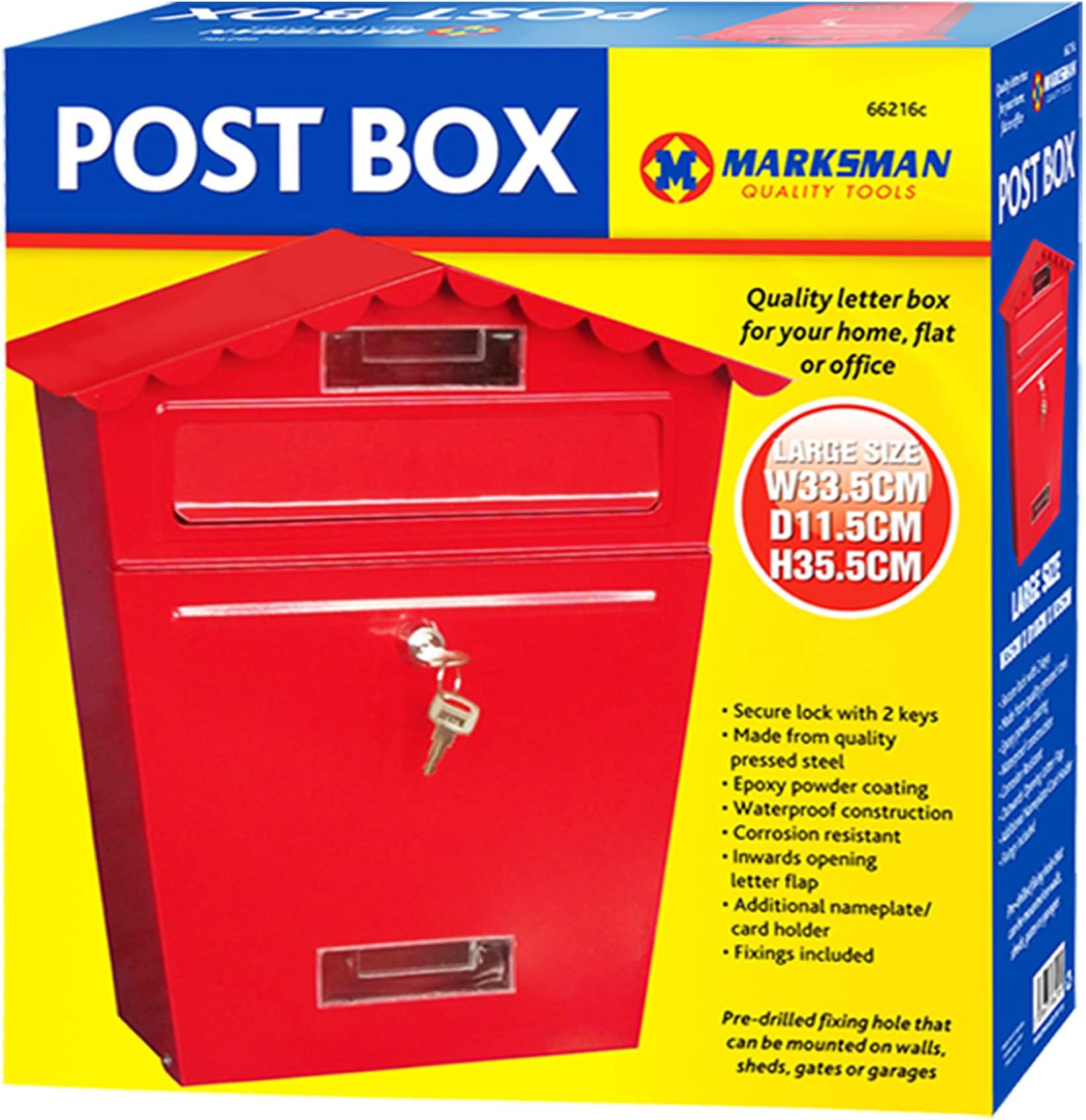Top Home Solutions® Wall Mounted Post Box – Lockable with 2 Keys ...