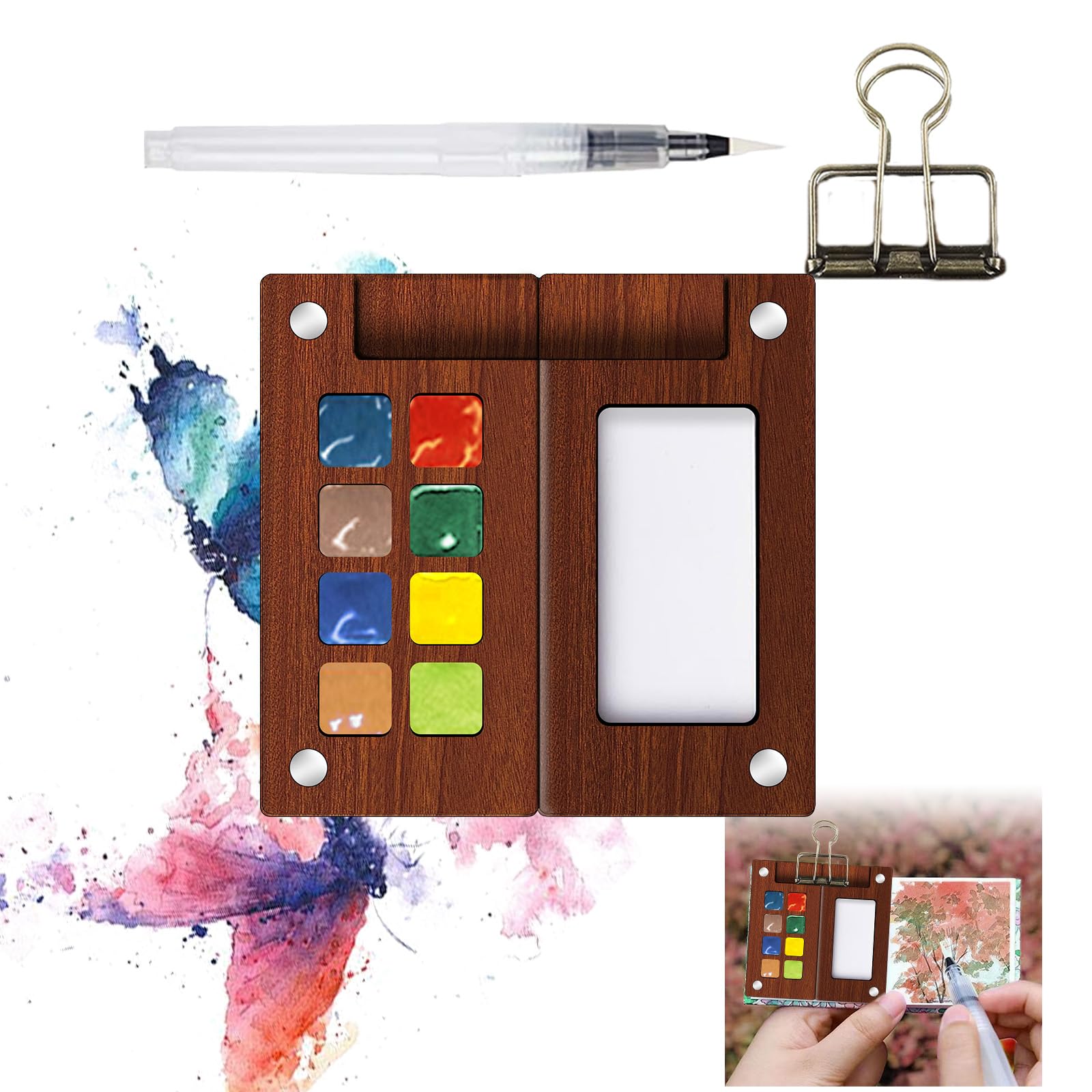 Amazon.com: Mini Paint Palette Travel kit - Mini Watercolor Paint ...