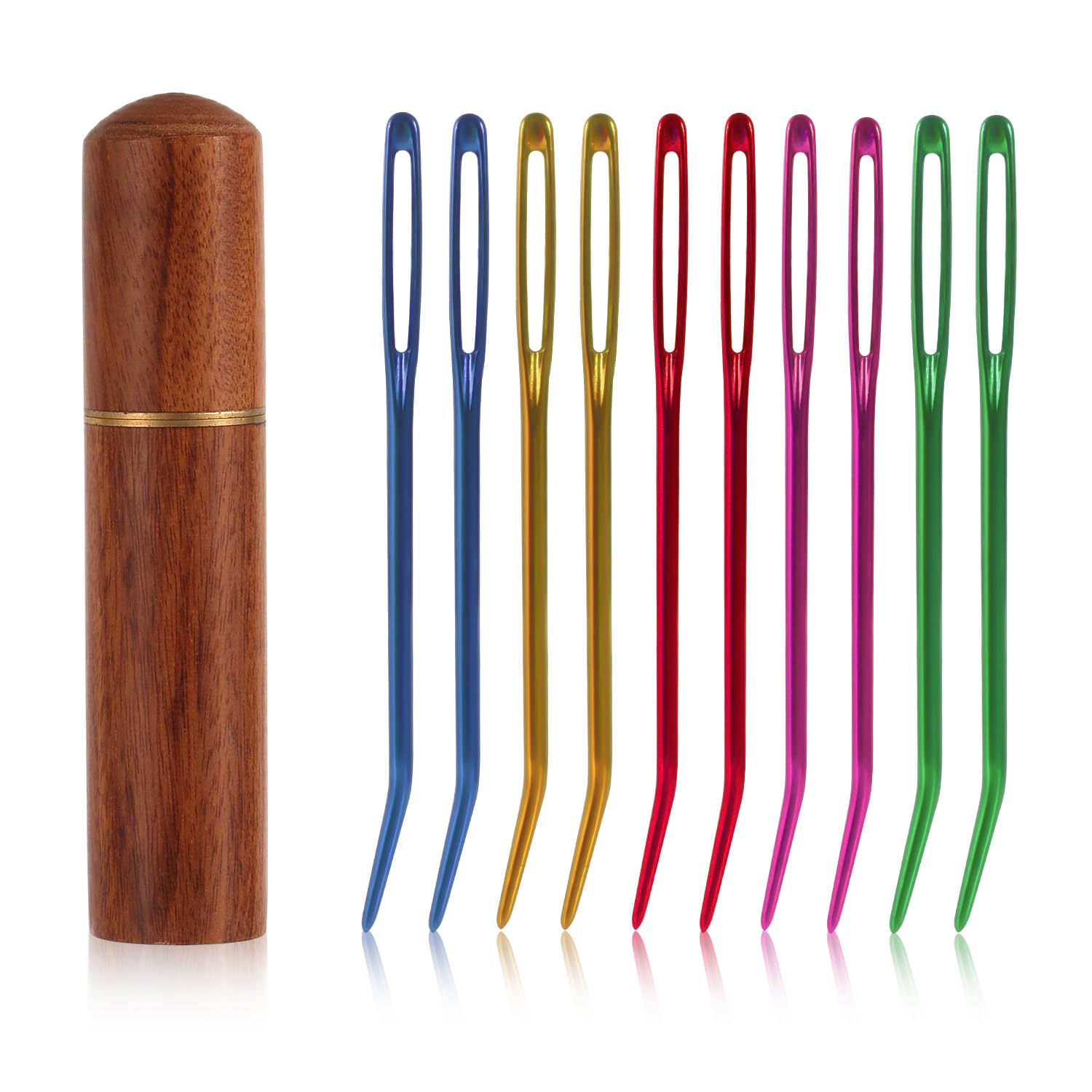 Amazon.com: 10pcs Large Eye Sewing Needles Kit, Bent Tip Yarn Needles ...