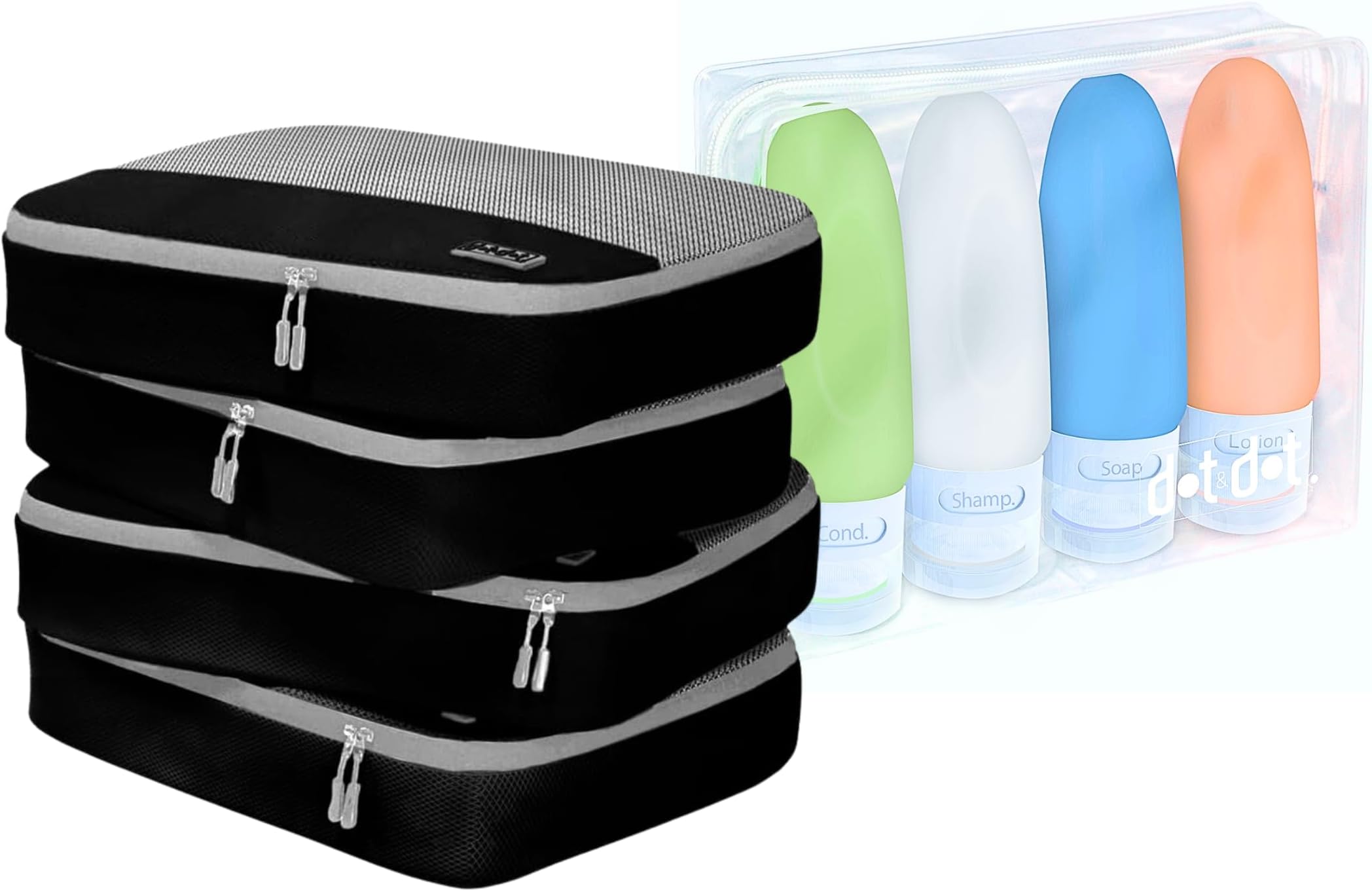 Amazon.com: Large Packing Cubes + Leak Proof Travel Bottles : Clothing ...