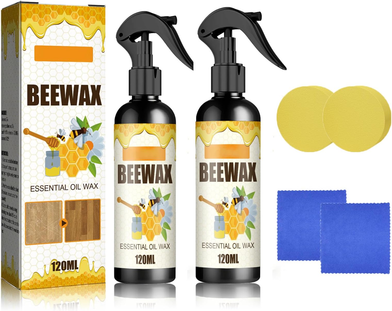 Amazon.com: NUOKOU 2PCS Natural Beeswax Spray, Beeswax Spray Cleaner ...