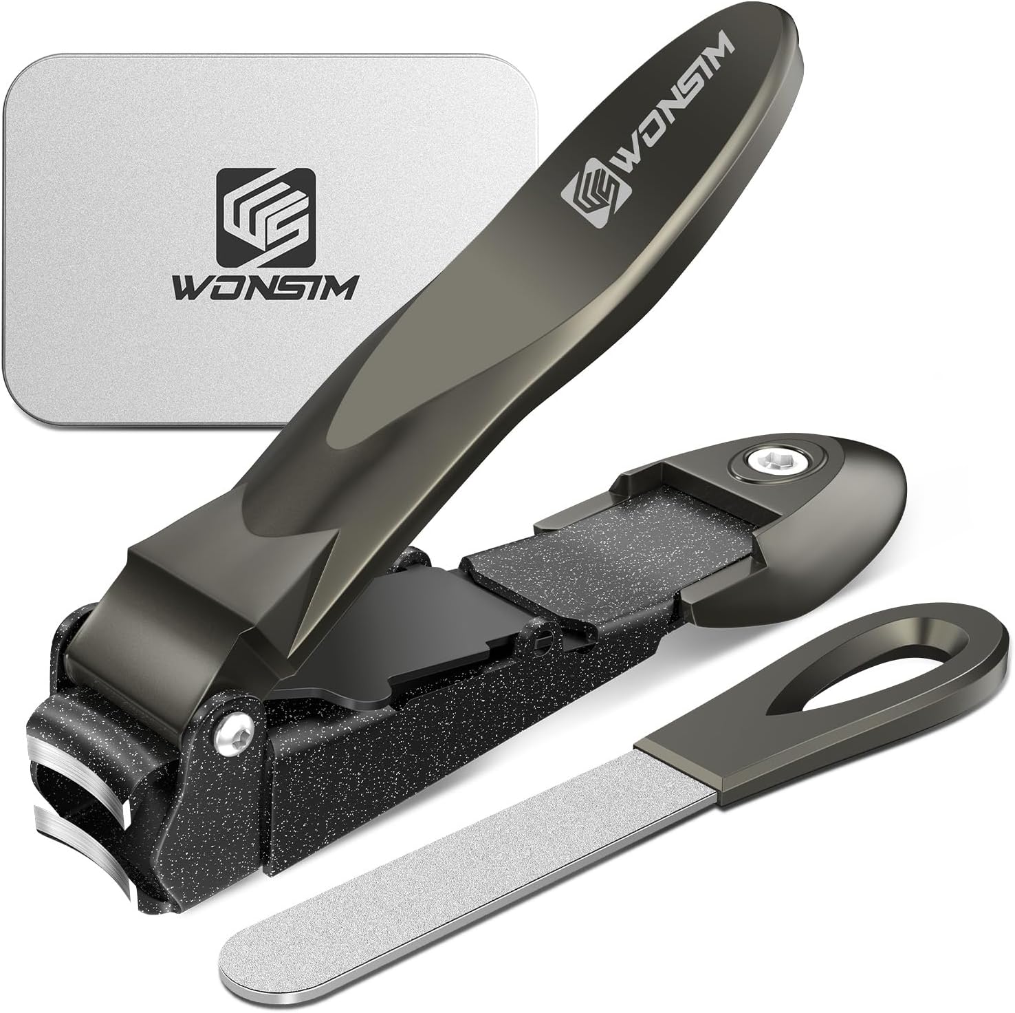 Amazon.com : WONSIM Nail Clippers for Men with Catcher, No Splash Self ...