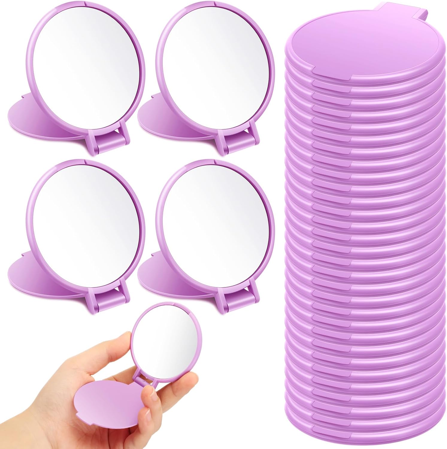 Amazon.com: Saysurey 24 Pieces Mini Compact Mirror Bulk Round Portable ...