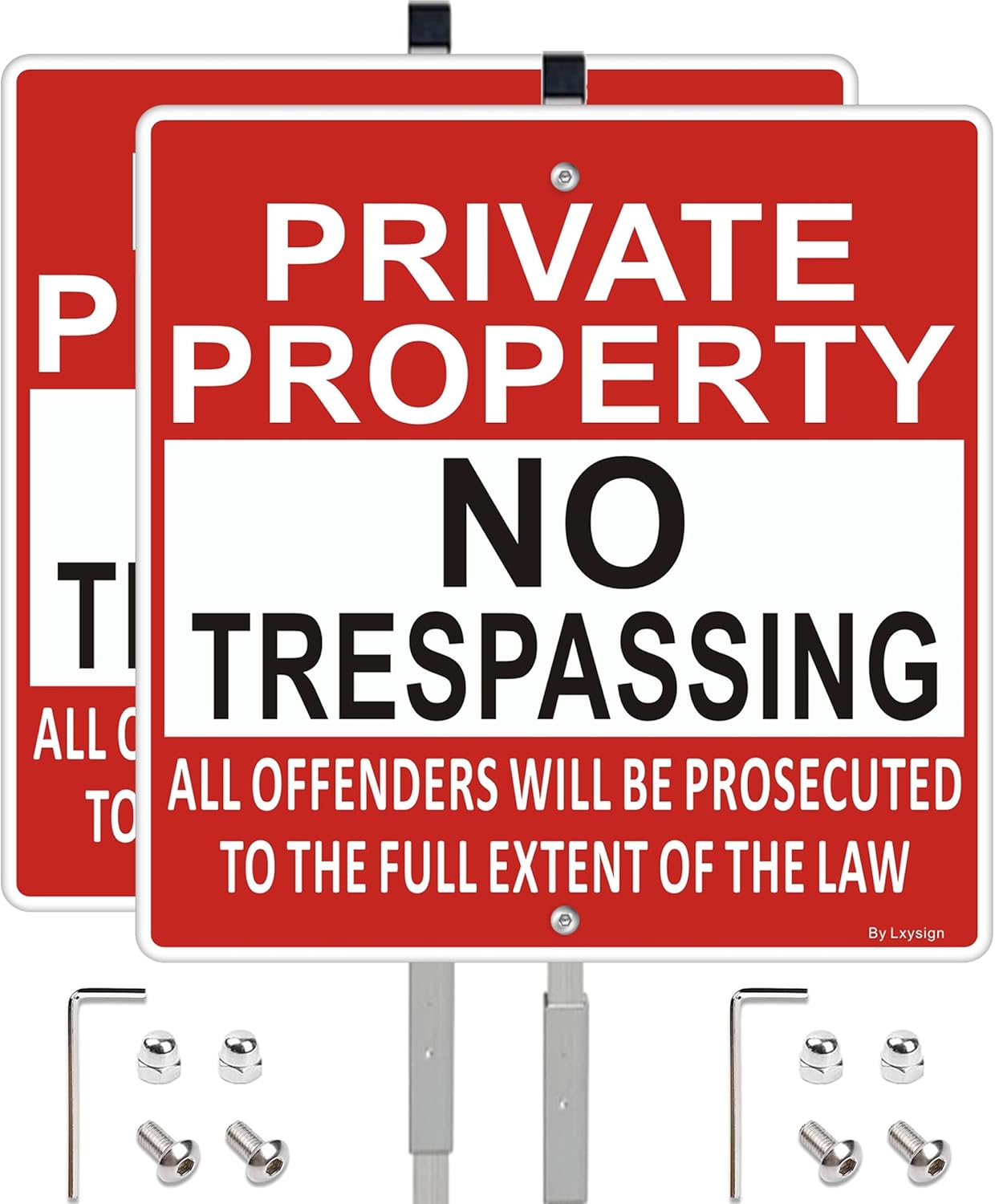 Amazon.com : (2 Pack) Private Property No Trespassing Sign, Violators ...