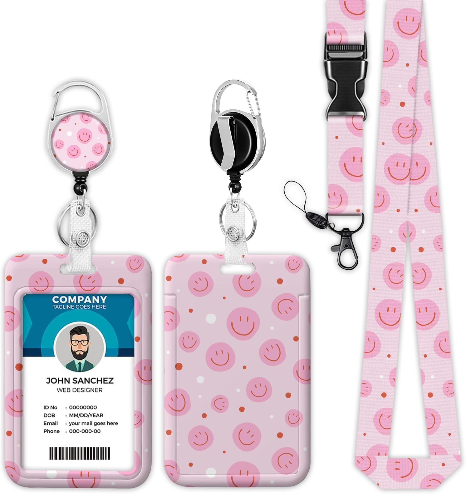 Amazon.com : Plifal ID Badge Holder with Lanyard and Retractable Badge ...