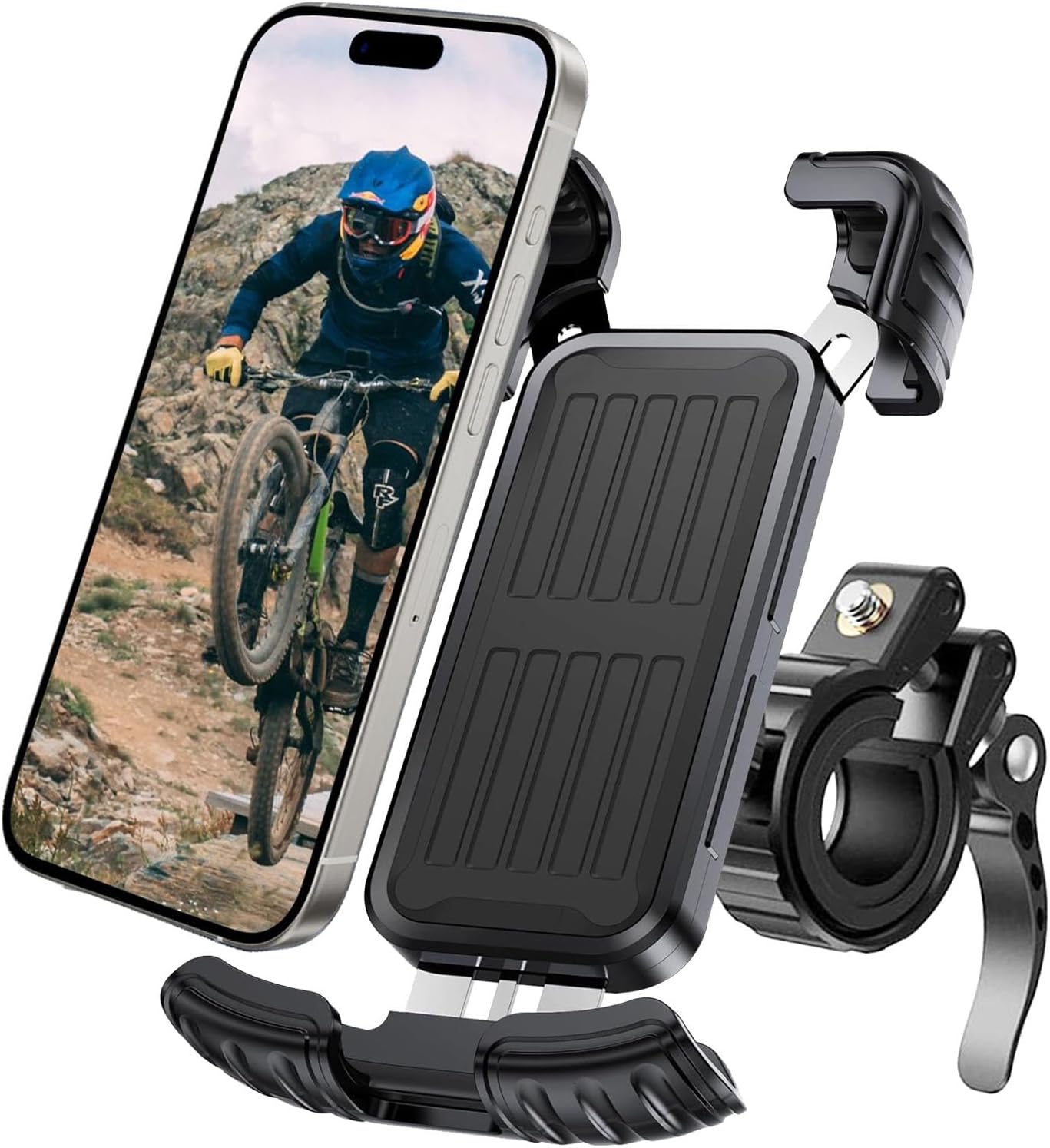 Amazon.com: JOYROOM Bike Phone Mount, [1S Locks Phones] Motorcycle ...