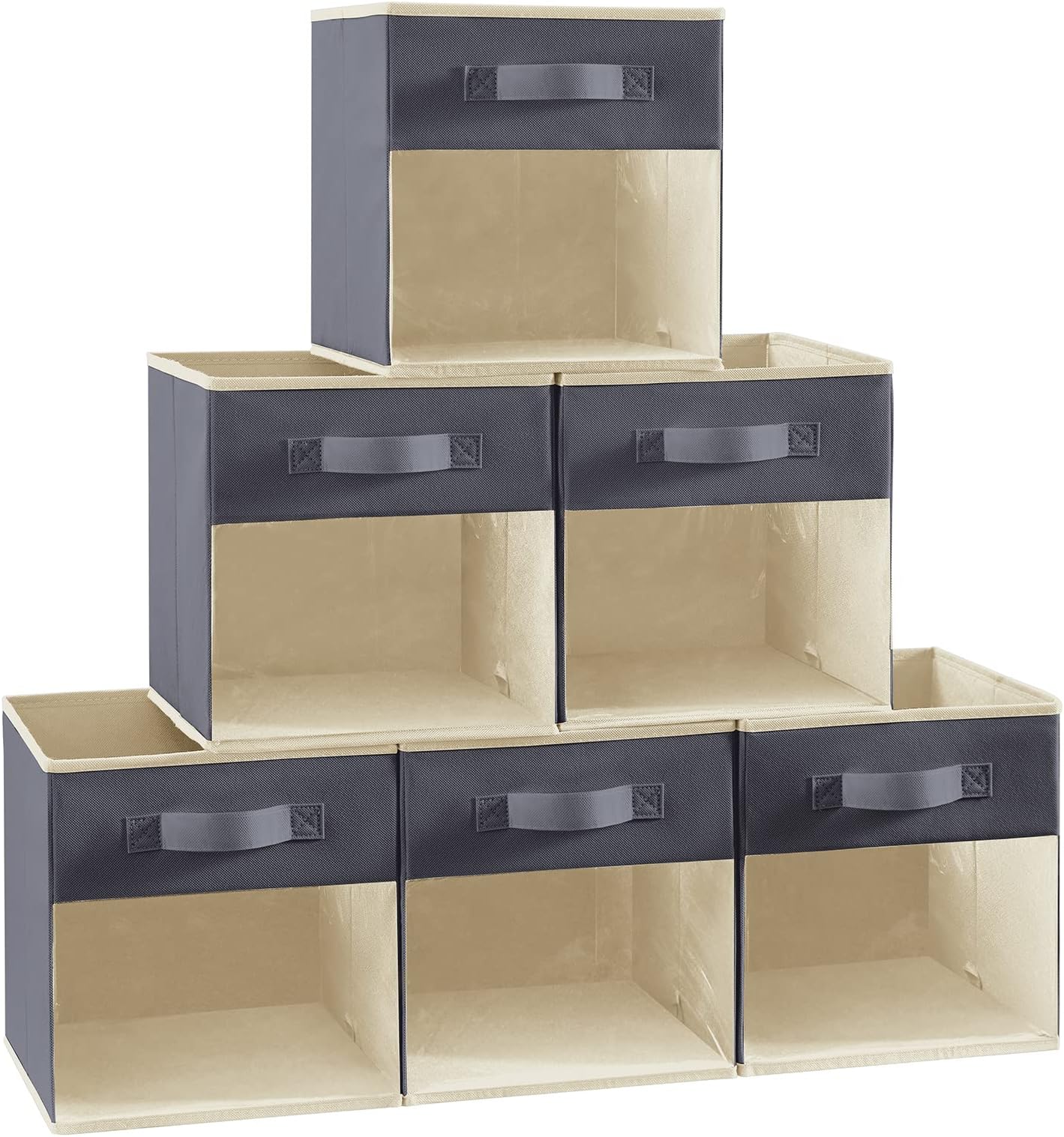 mDesign Fabric Storage Box – Small Wardrobe Organiser with Viewing ...