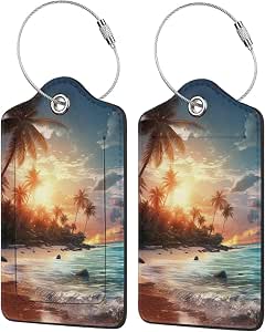 Amazon.com: Summer Beach Tropical Ocean Luggage Tags for Suitcases ...