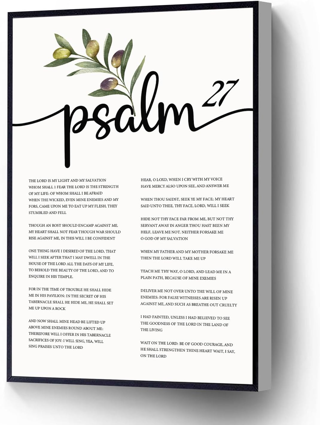 Amazon.com: Psalm 27 Biblical Modern Canvas Wall Art The Lord Is My ...