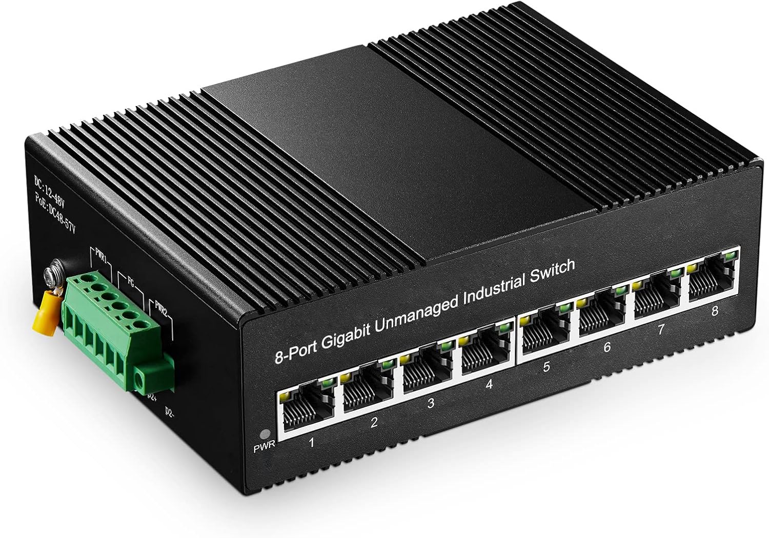 Amazon.com: 8 Port Gigabit Industrial Ethernet Switch, 8 Ports 10/100/1000Mbps, Fanless Wall ...