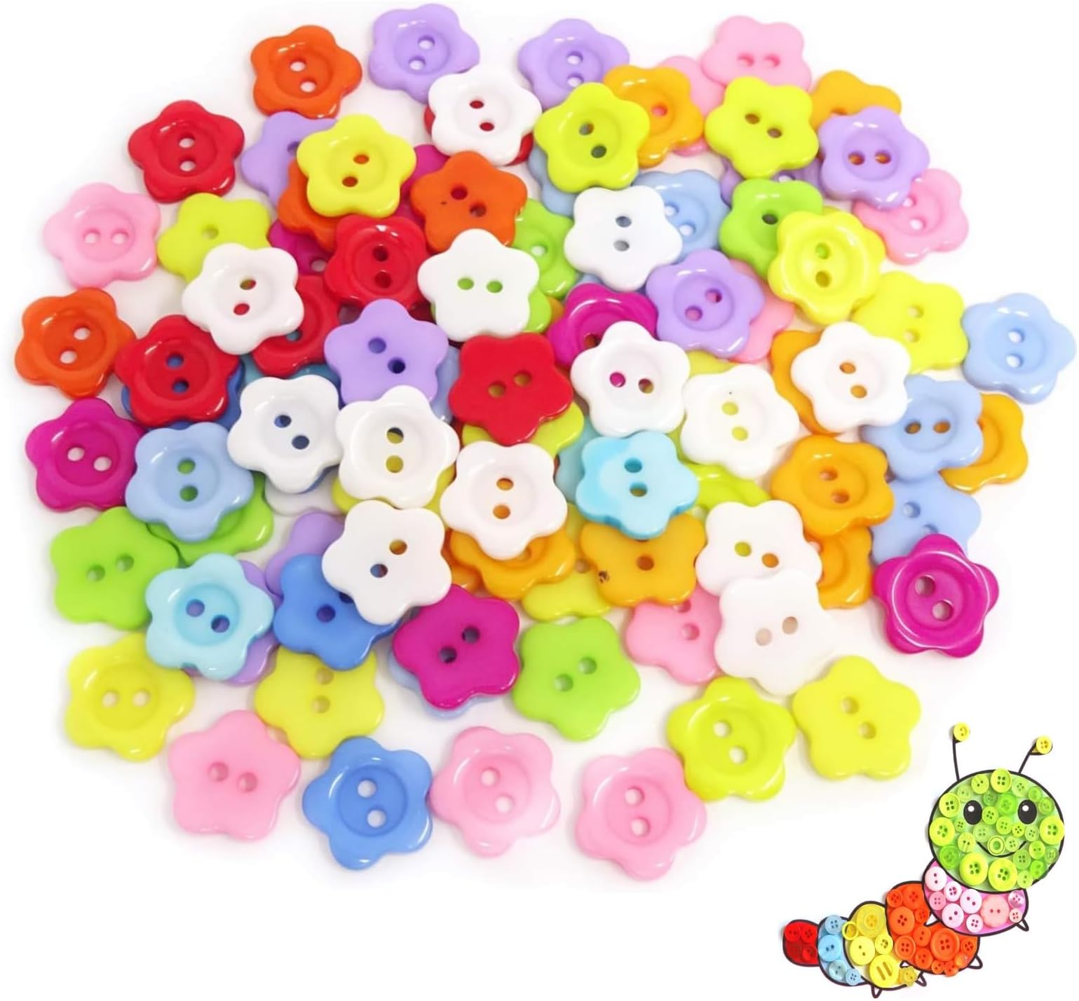Amazon.com: XIXILINRUIYUN 100 Pieces 2 Holes Buttons Resin Sewing ...
