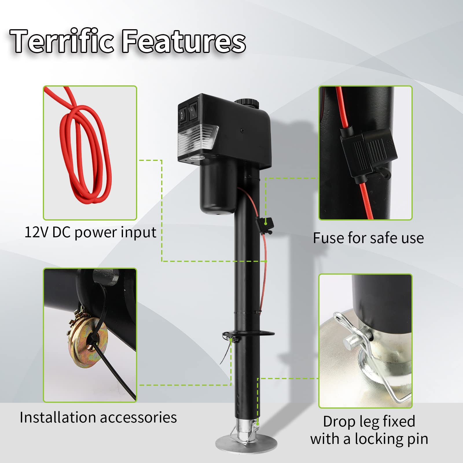 RVMATE Electric A-Frame Trailer Jack up to 3500lbs Heavy Duty RV ...
